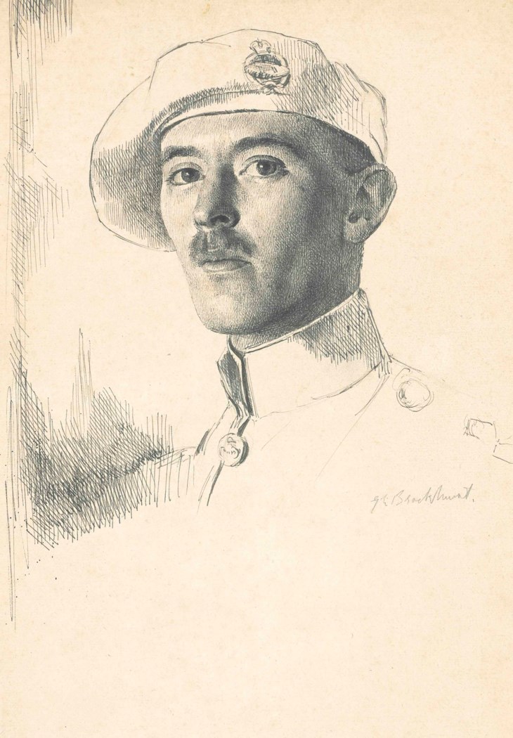 Gerald Leslie Brockhurst (1890-1978), Portrait of a gentleman, bust ...