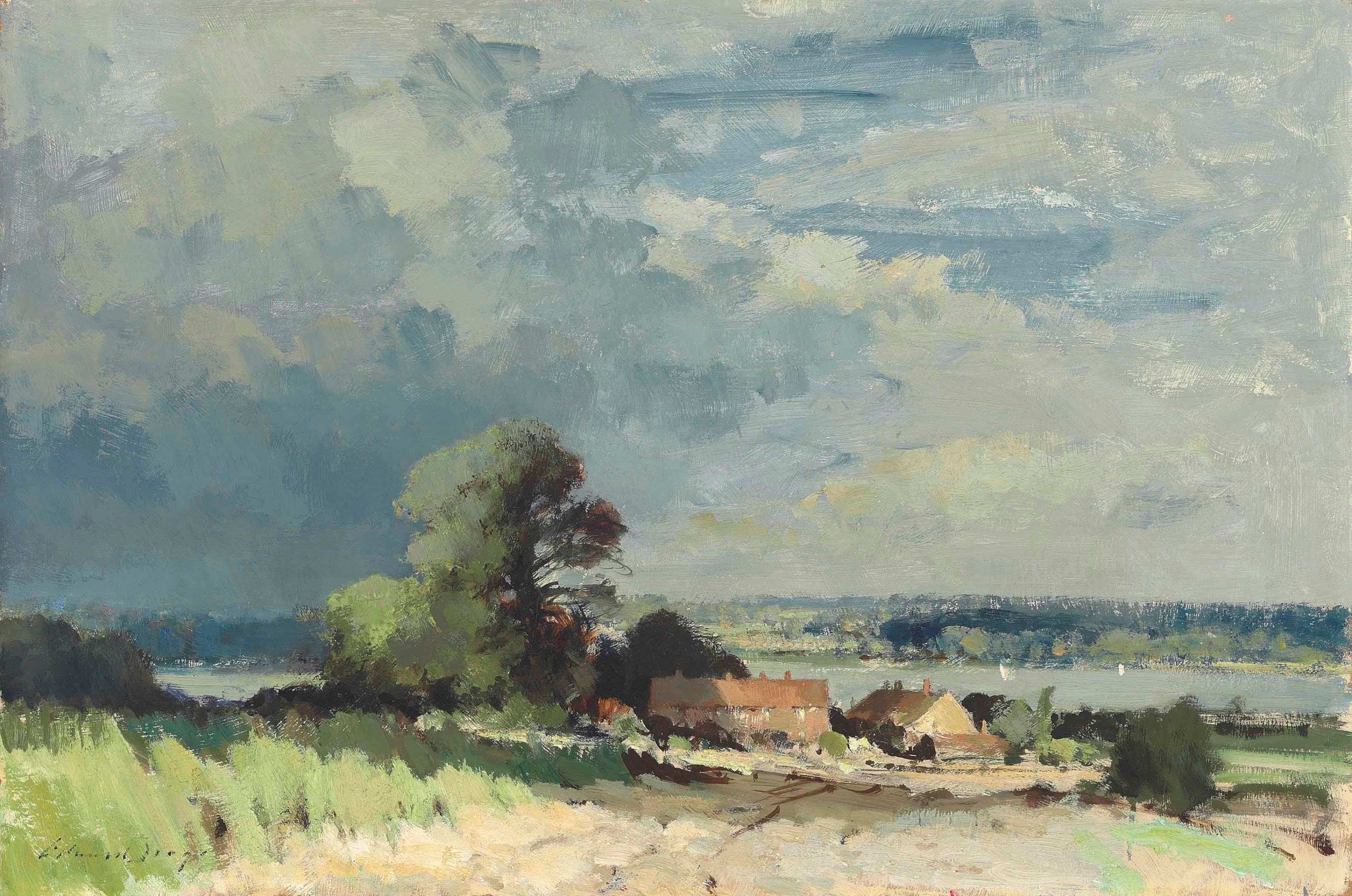 Edward Seago, R.W.S., R.B.A. (1910-1974), The Cloud Shadow, Suffolk ...