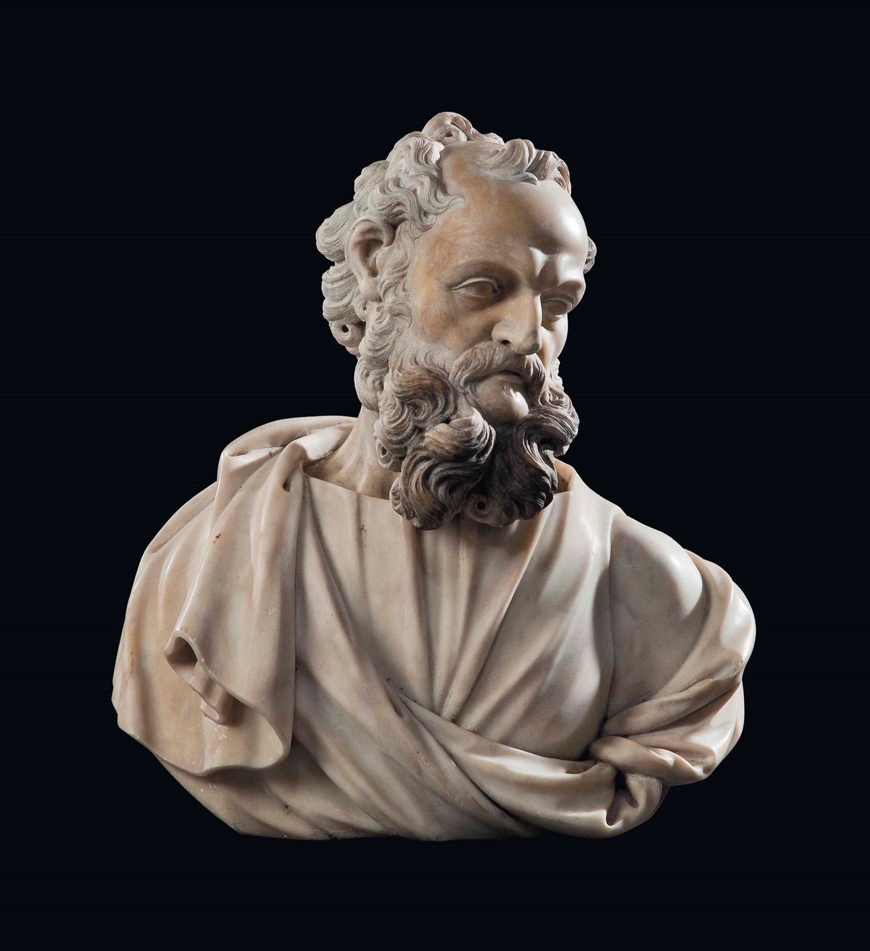 A MARBLE BUST OF A PHILOSOPHER, ITALIAN, PROBABLY ROME, LATE 17TH ...