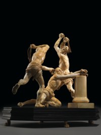 AN IVORY GROUP OF THE FLAGELLATION OF CHRIST, BY JACOBUS AGNESIUS ...