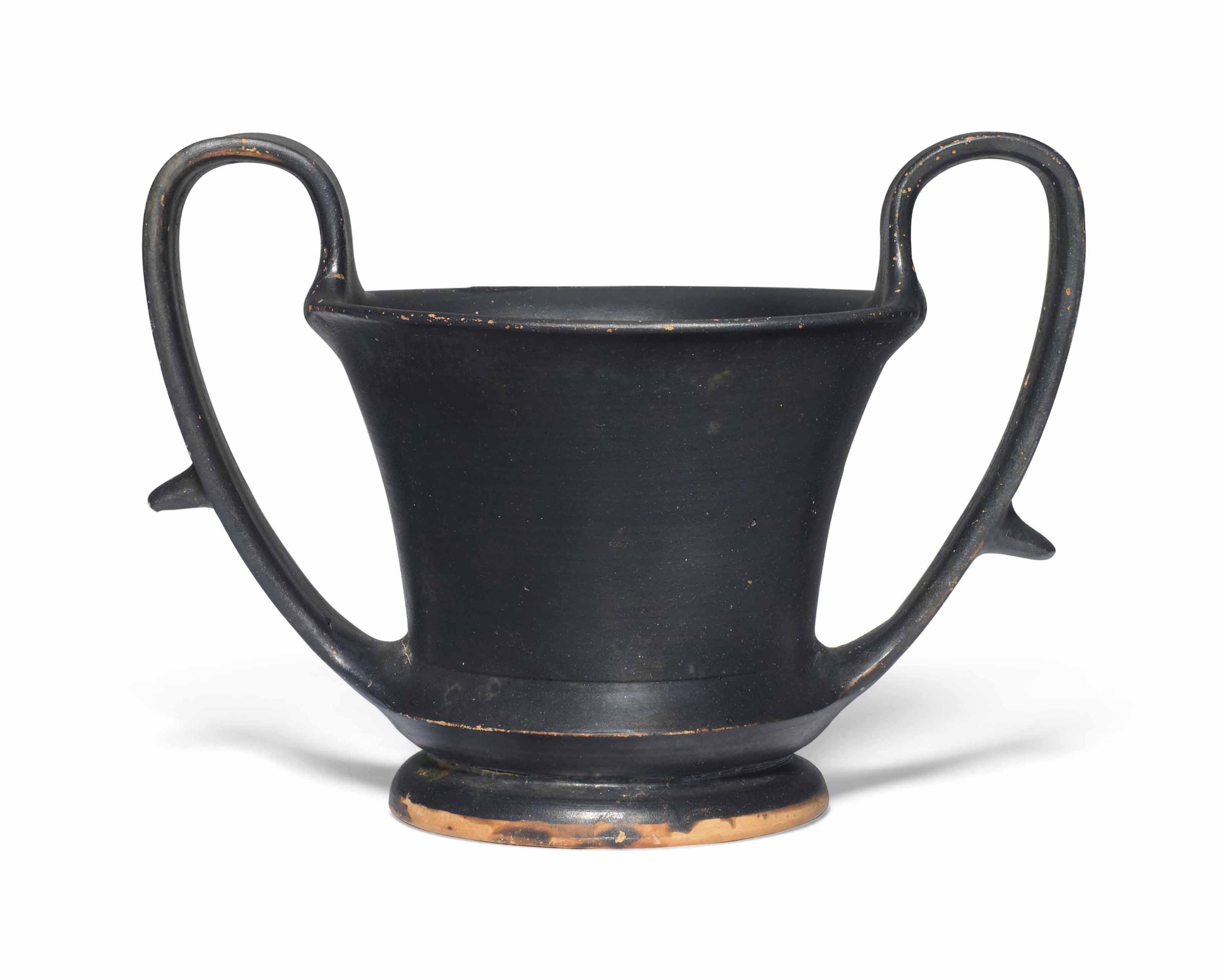 A GREEK BLACK-GLAZED KANTHAROS , BOEOTIA, CIRCA 450-400 B.C. | Christie's