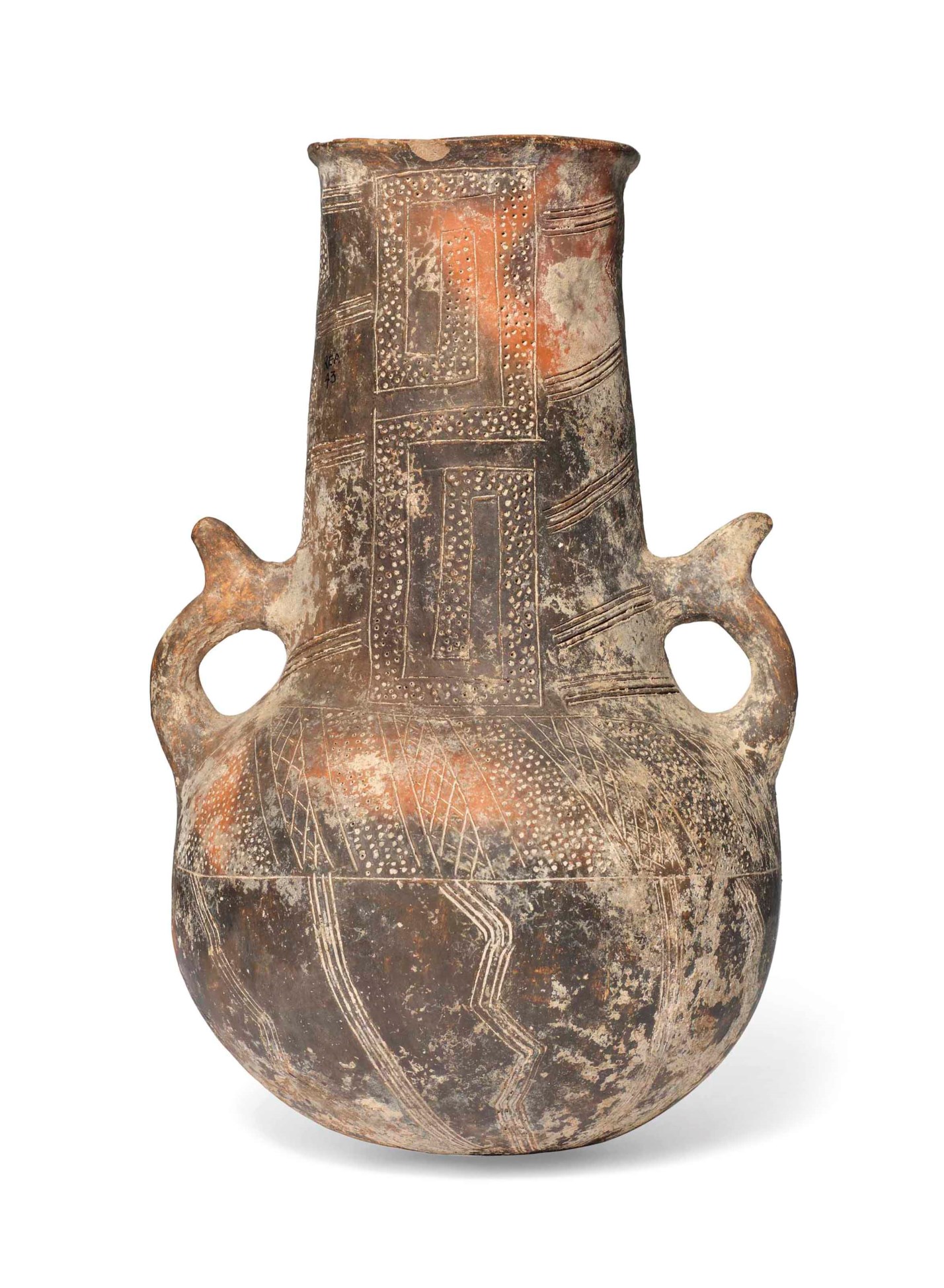 A CYPRIOT INCISED RED POLISHED WARE JAR, EARLY BRONZE AGE, CIRCA 2000 ...