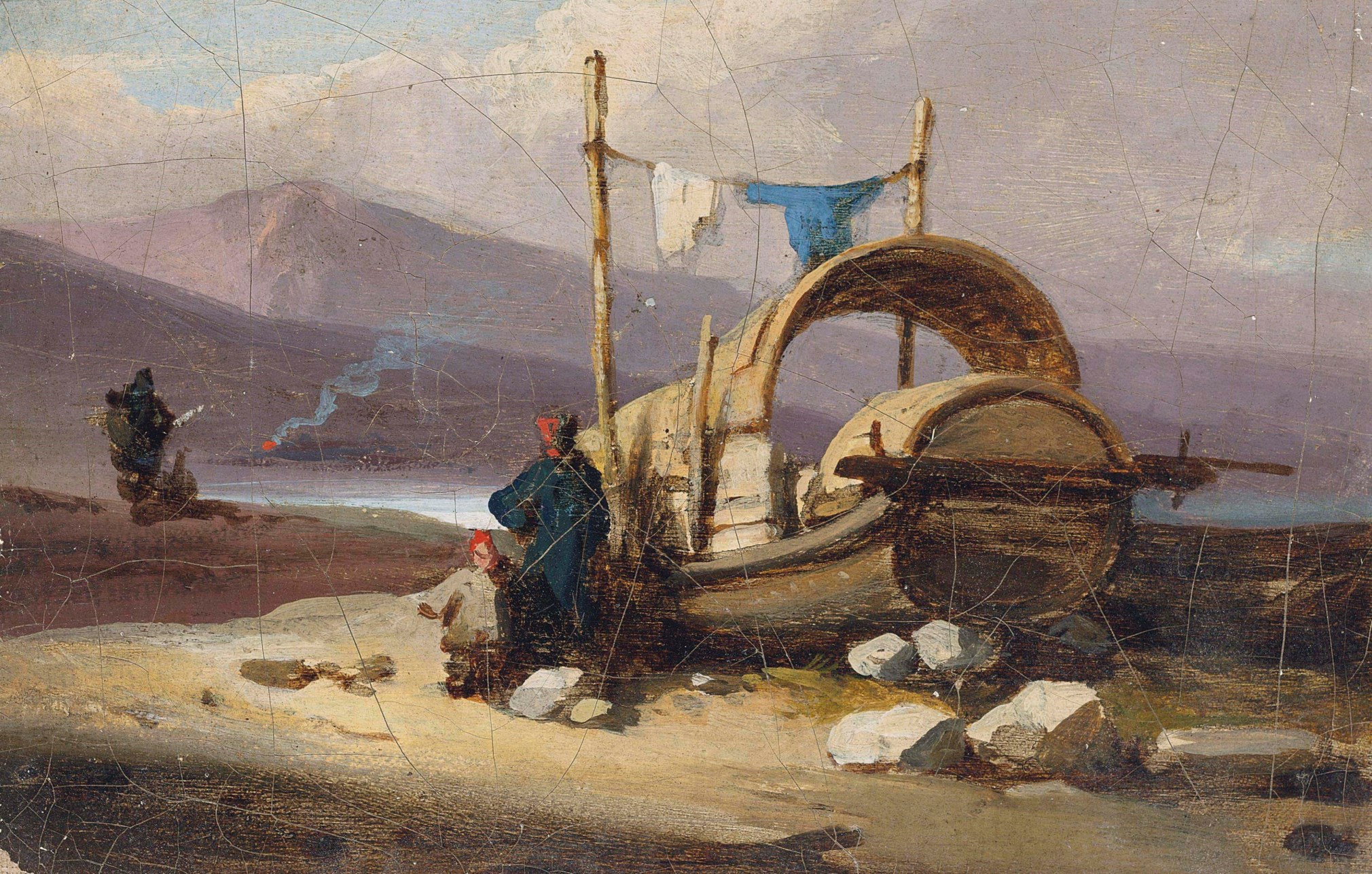 George Chinnery (1774-1852), A tanka boat on the shore, Macao | Christie's