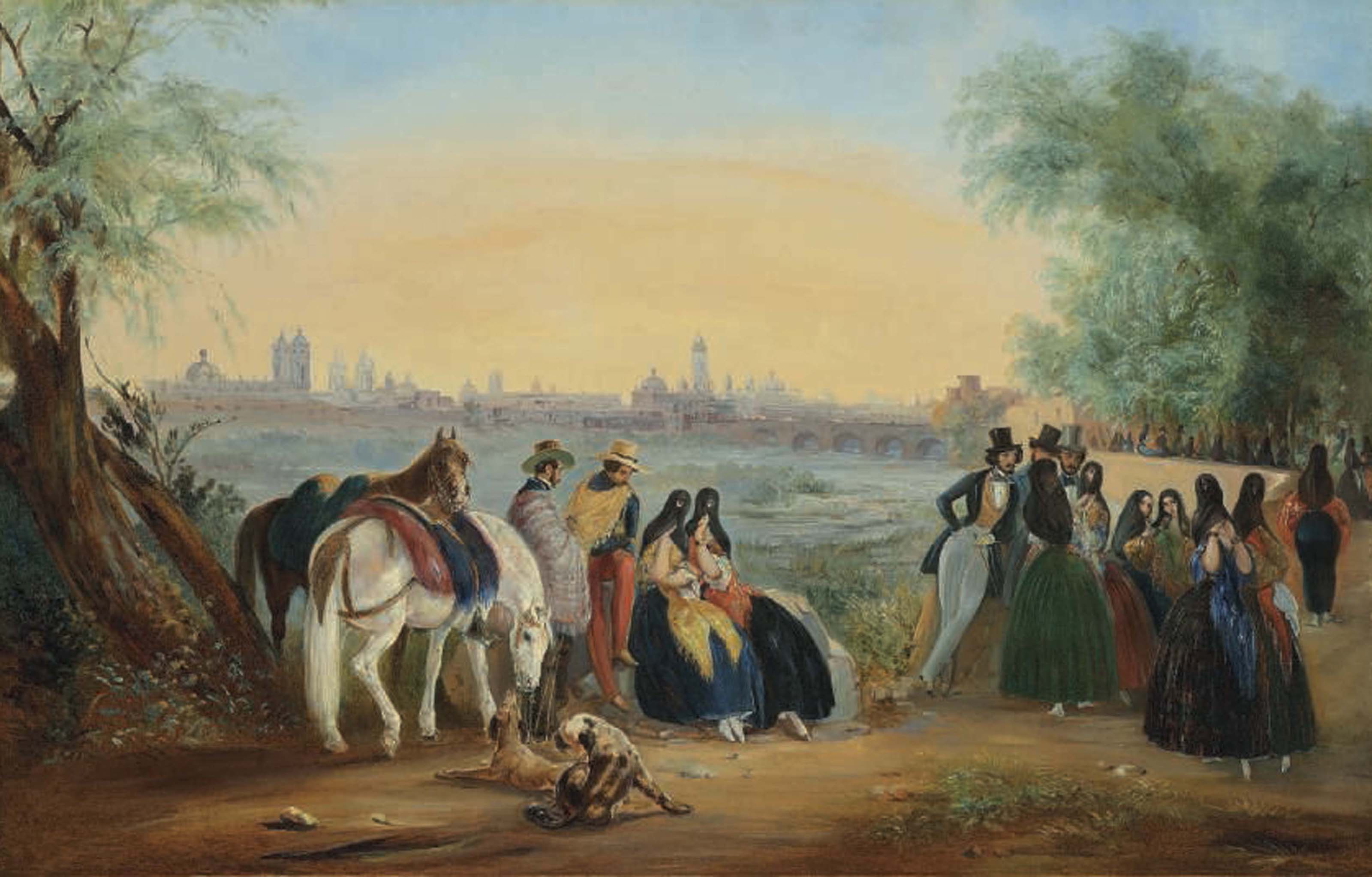 Johann Moritz Rugendas (1802-1858) , The Paseo in the Alameda gardens ...