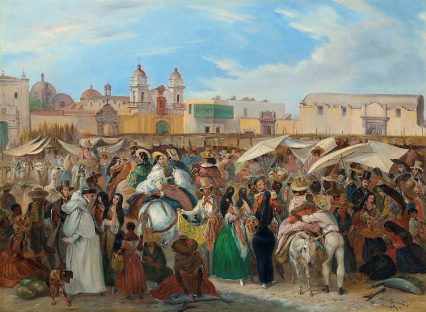 Johann Moritz Rugendas (1802-1858), The Independencia market, Lima ...