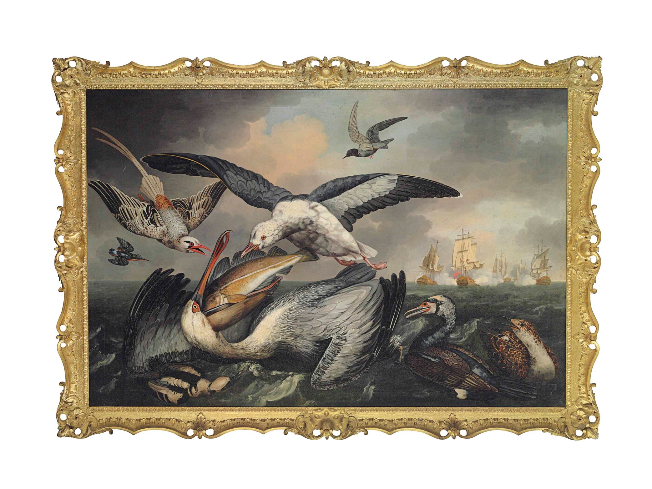 Peter Paillou (British, c.1720-c.1790), A pelican with fish in its bill ...