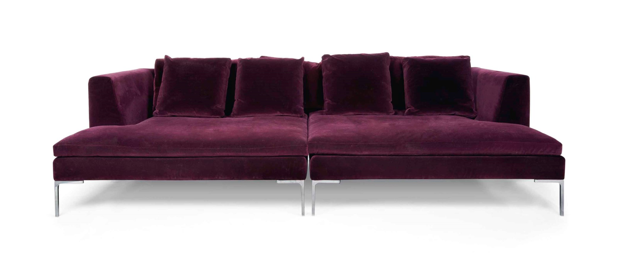 AN ITALIAN PLUM VELVET LARGE SOFA, DESIGNED BY ANTONIO CITTERIO, 2006 ...