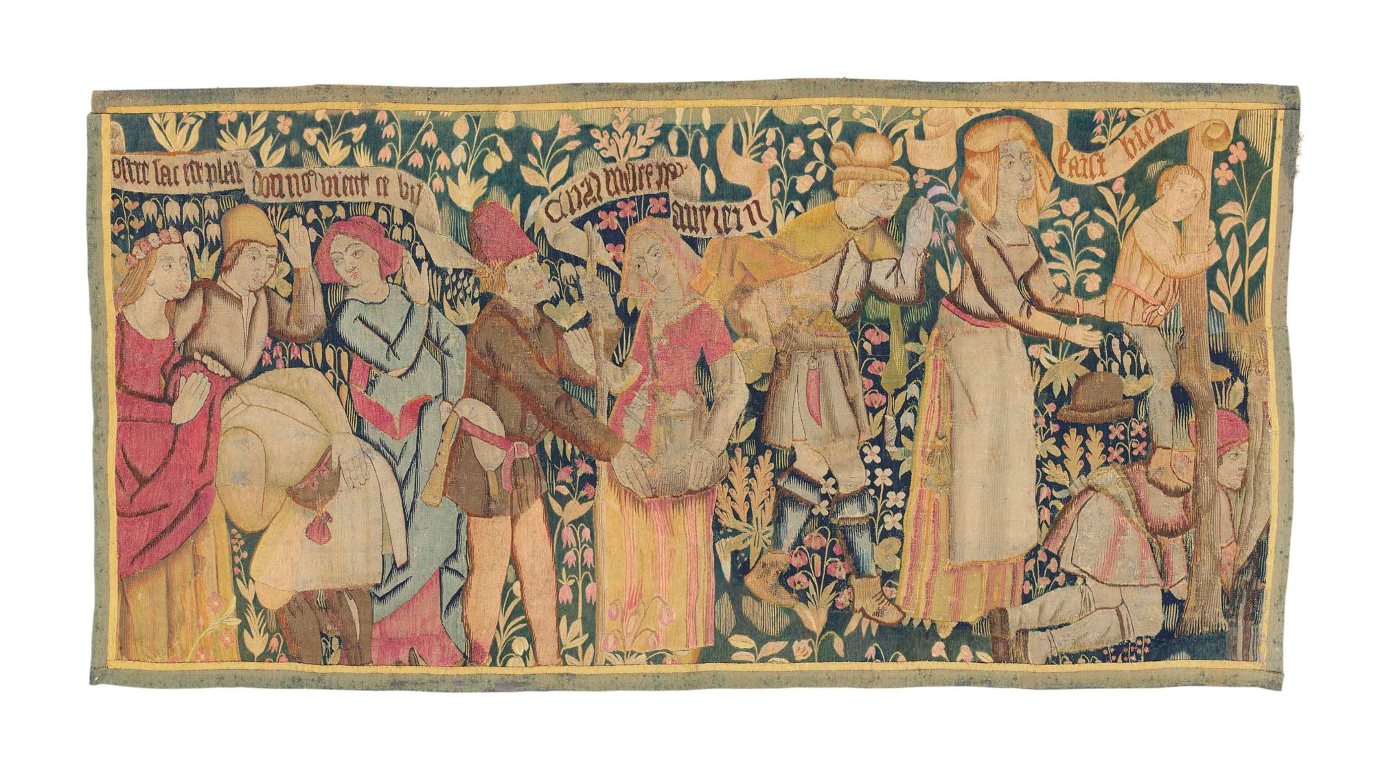 A FRANCO-FLEMISH ALLEGORICAL TAPESTRY FRAGMENT, LATE 15TH/EARLY 16TH ...