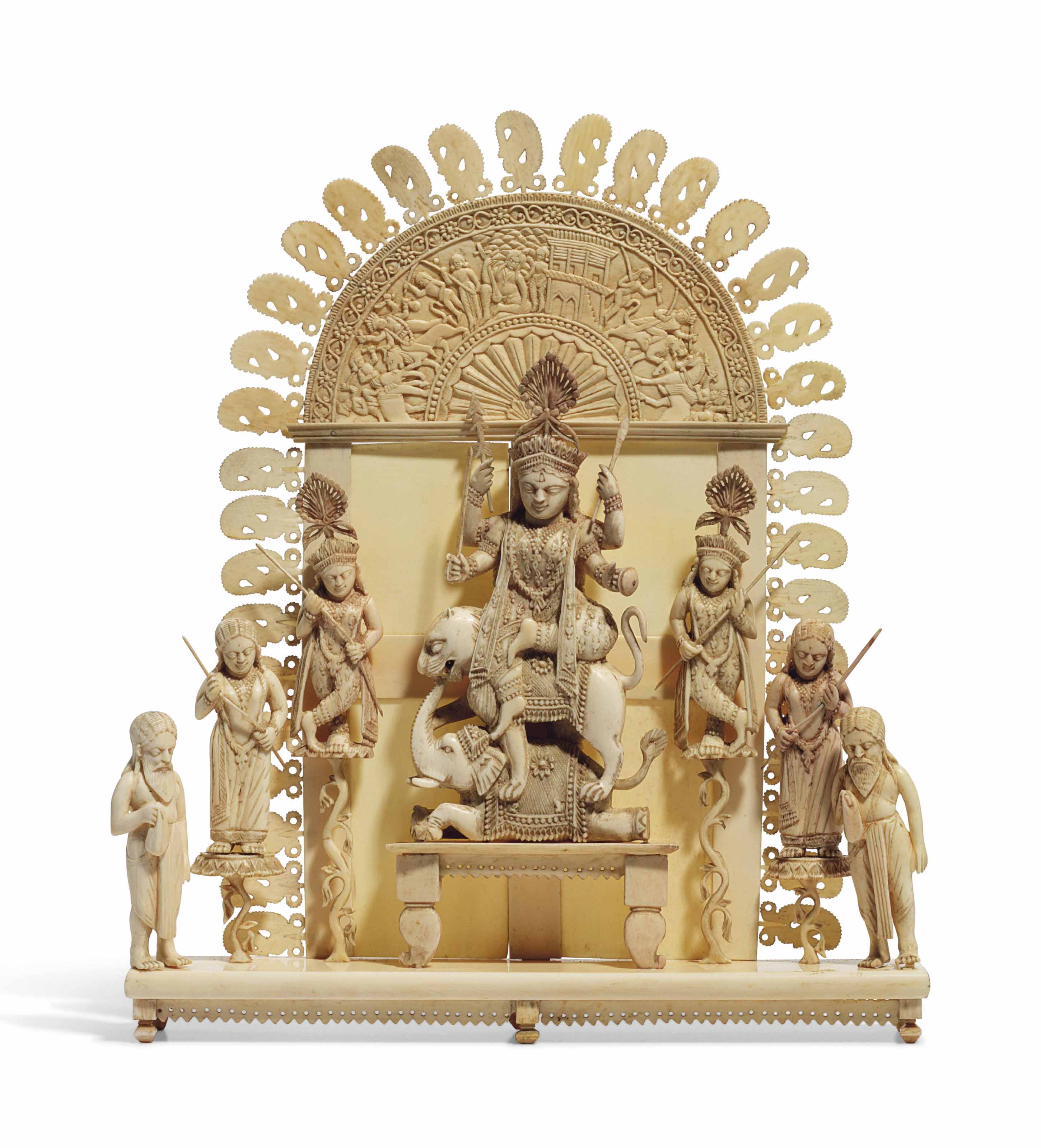 The Goddess Durga Slaying Mahimsa, the Buffalo Demon - auctions & price ...