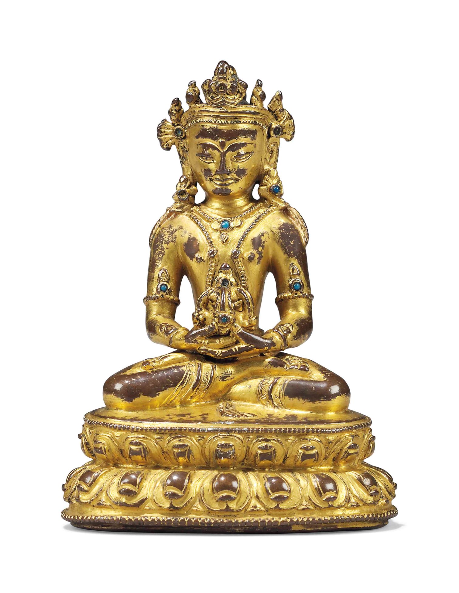 A GILT-BRONZE FIGURE OF AMITAYUS, TIBET, 15TH CENTURY | Christie's