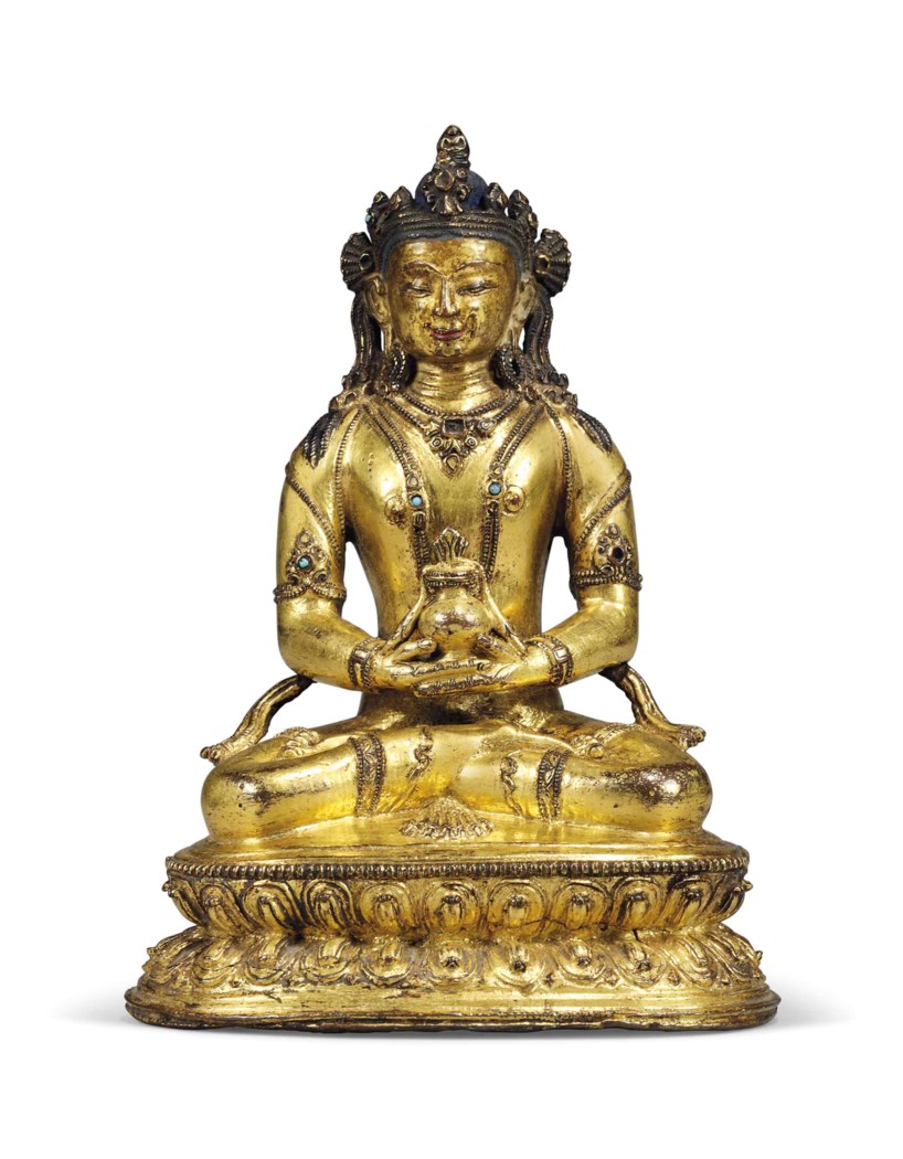 A GILT-BRONZE FIGURE OF AMITAYUS, TIBET, 16TH CENTURY | Christie's