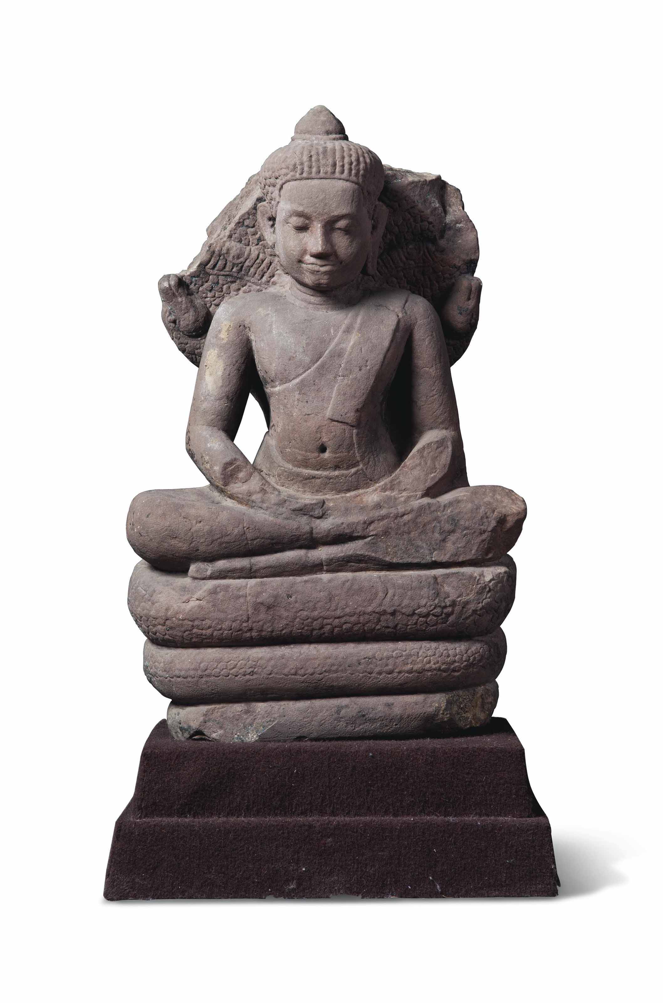 A GILT-LACQUERED BRONZE FIGURE OF BUDDHA SHAKYAMUNI, THAILAND ...