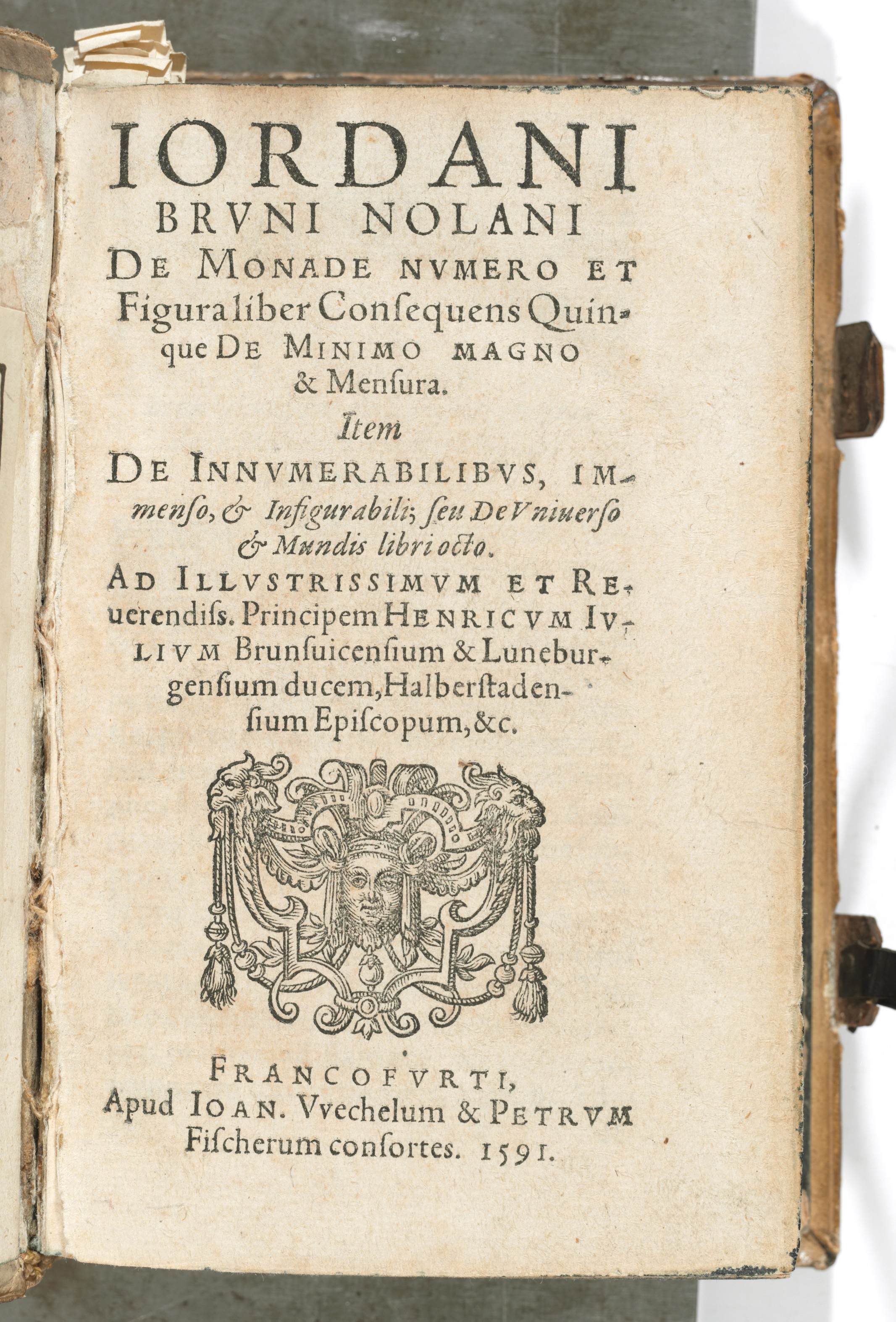 BRUNO, Giordano (1548-1600). De monade numero et figura. Frankfurt: J ...