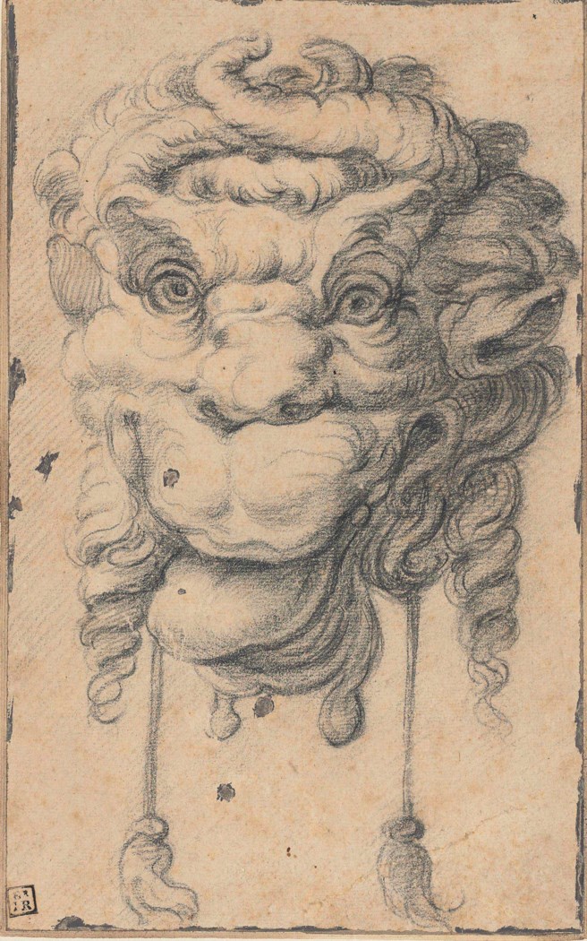 Italian School, circa 1540, A grotesque head with horns and protruding ...