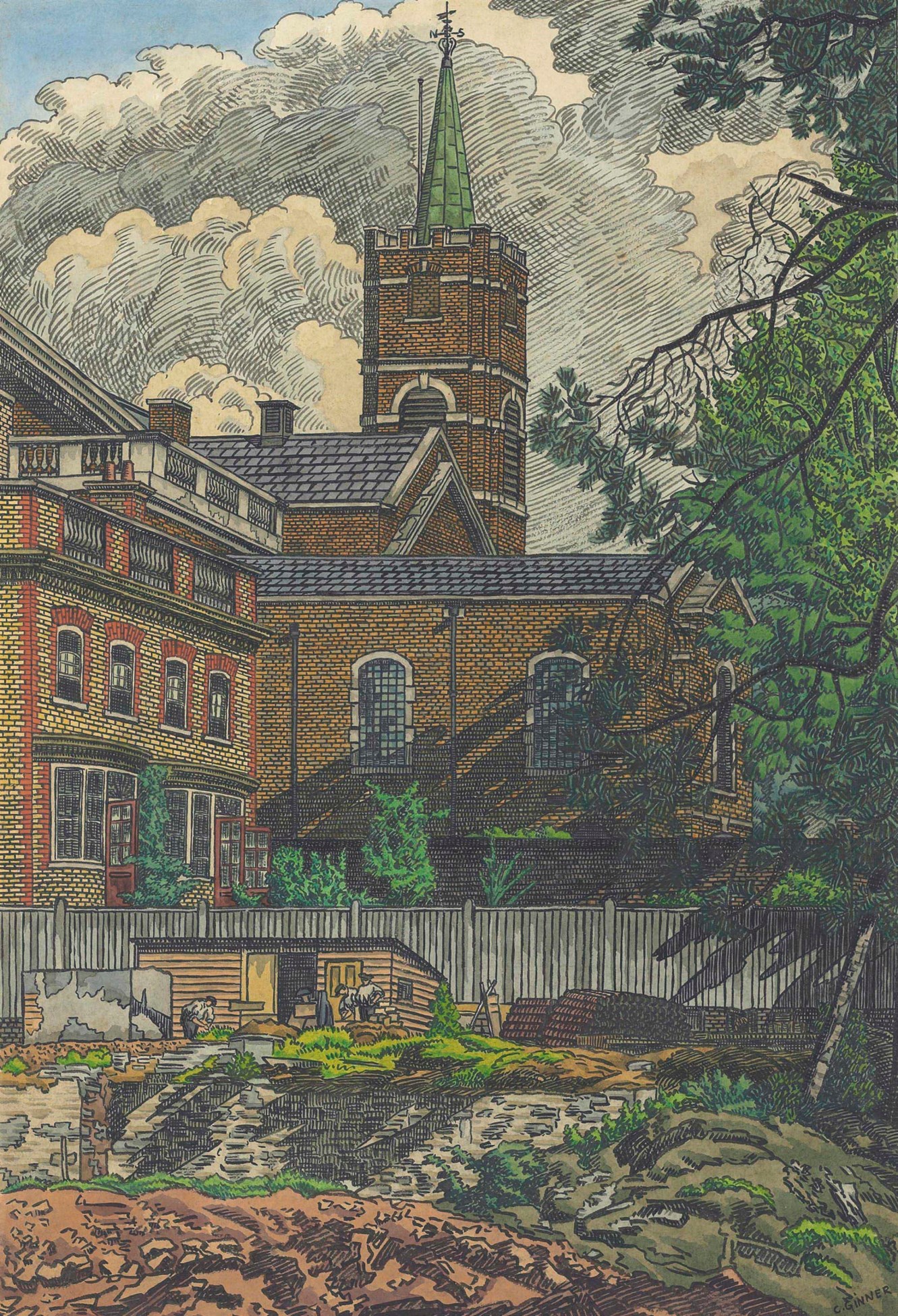 Charles Ginner, A.R.A. (Cannes 1878-1952 London), Hampstead Church ...