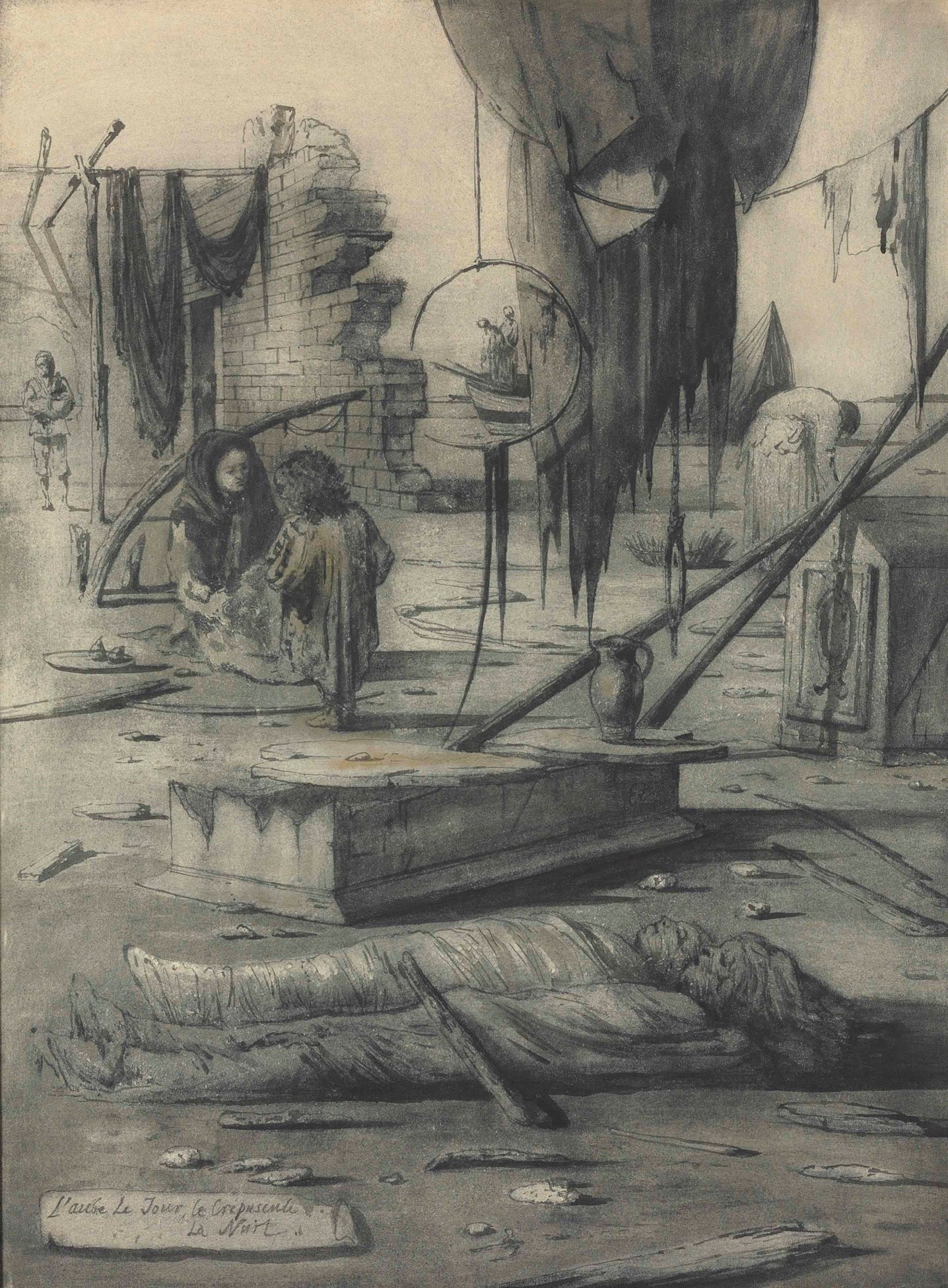 Eugene Berman (1899-1972), L'aube, Le Jour, Le Crépuscule, La Nuit ...