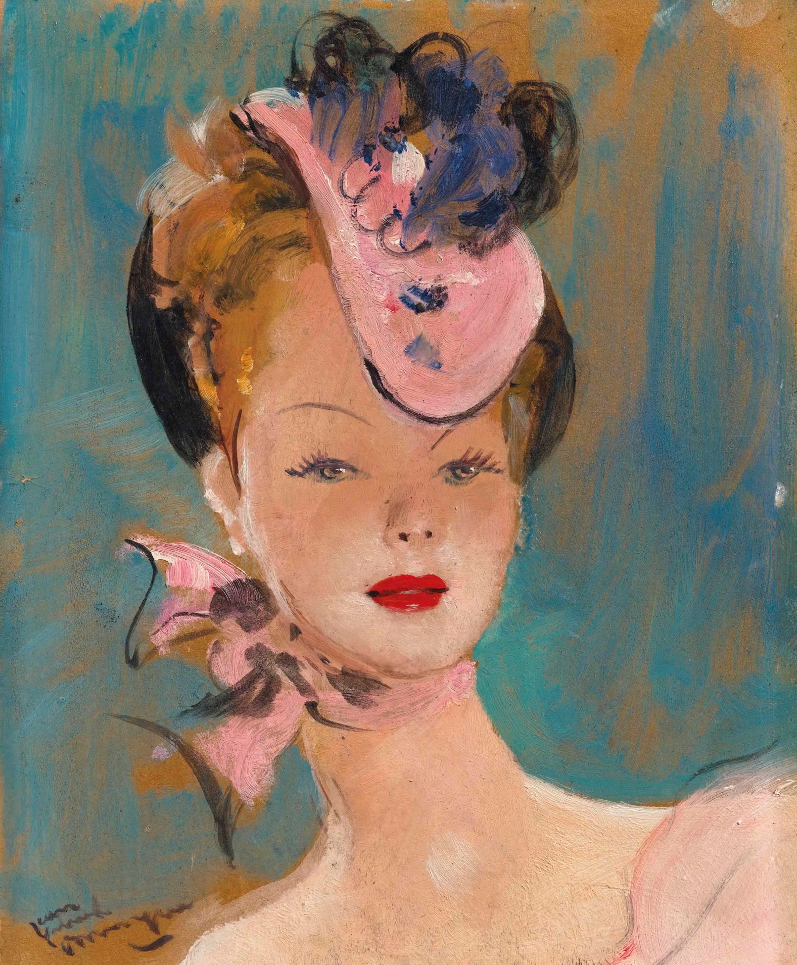 Jean-Gabriel Domergue (1889-1962), Le chapeau rose | Christie's