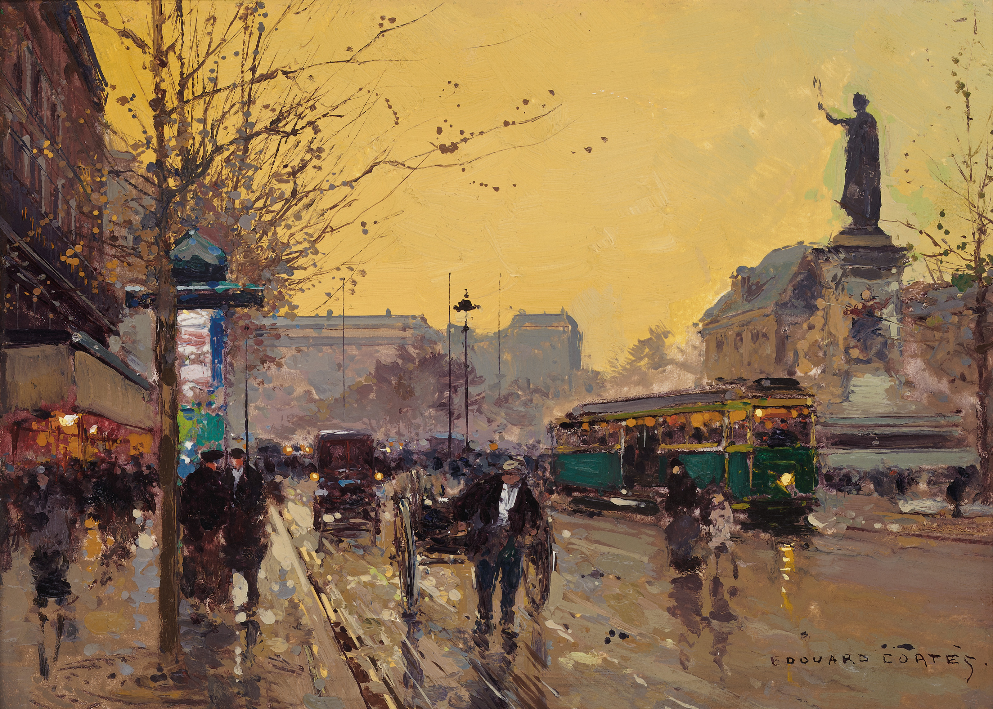 Edouard-Léon Cortès (French, 1882-1969) , Place de la République, Paris ...
