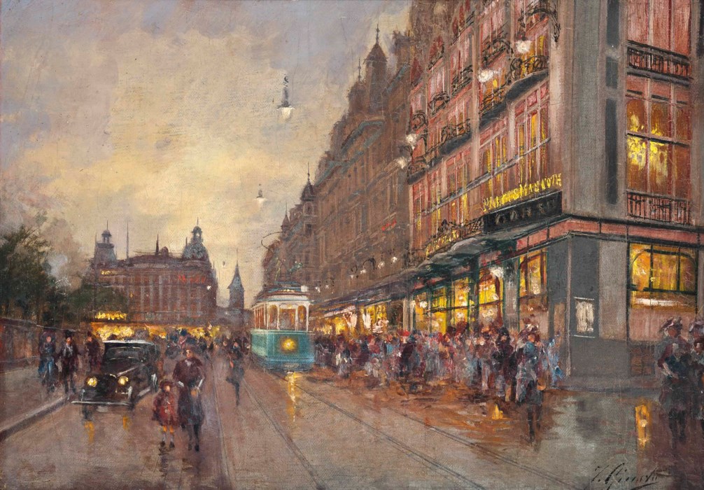 Fausto Giusto (ITALIAN, 1867-1941), Parisian Boulevard | Christie's