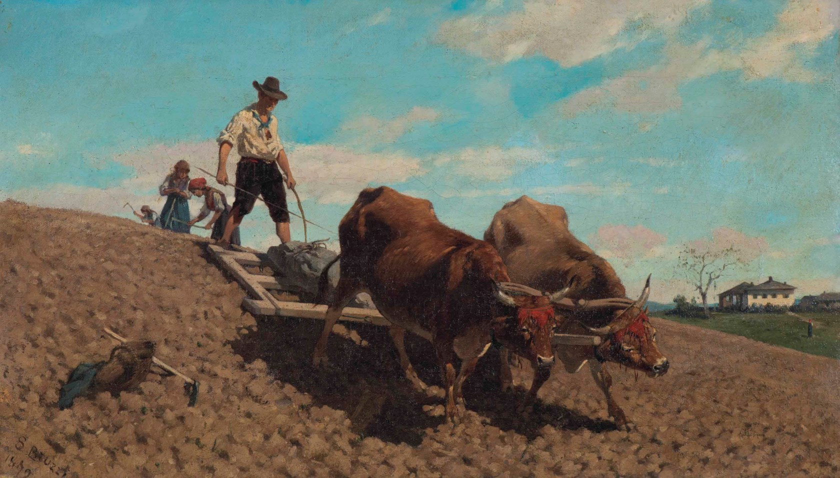 Stefano Bruzzi (ITALIAN, 1835-1911), Oxen ploughing | Christie's