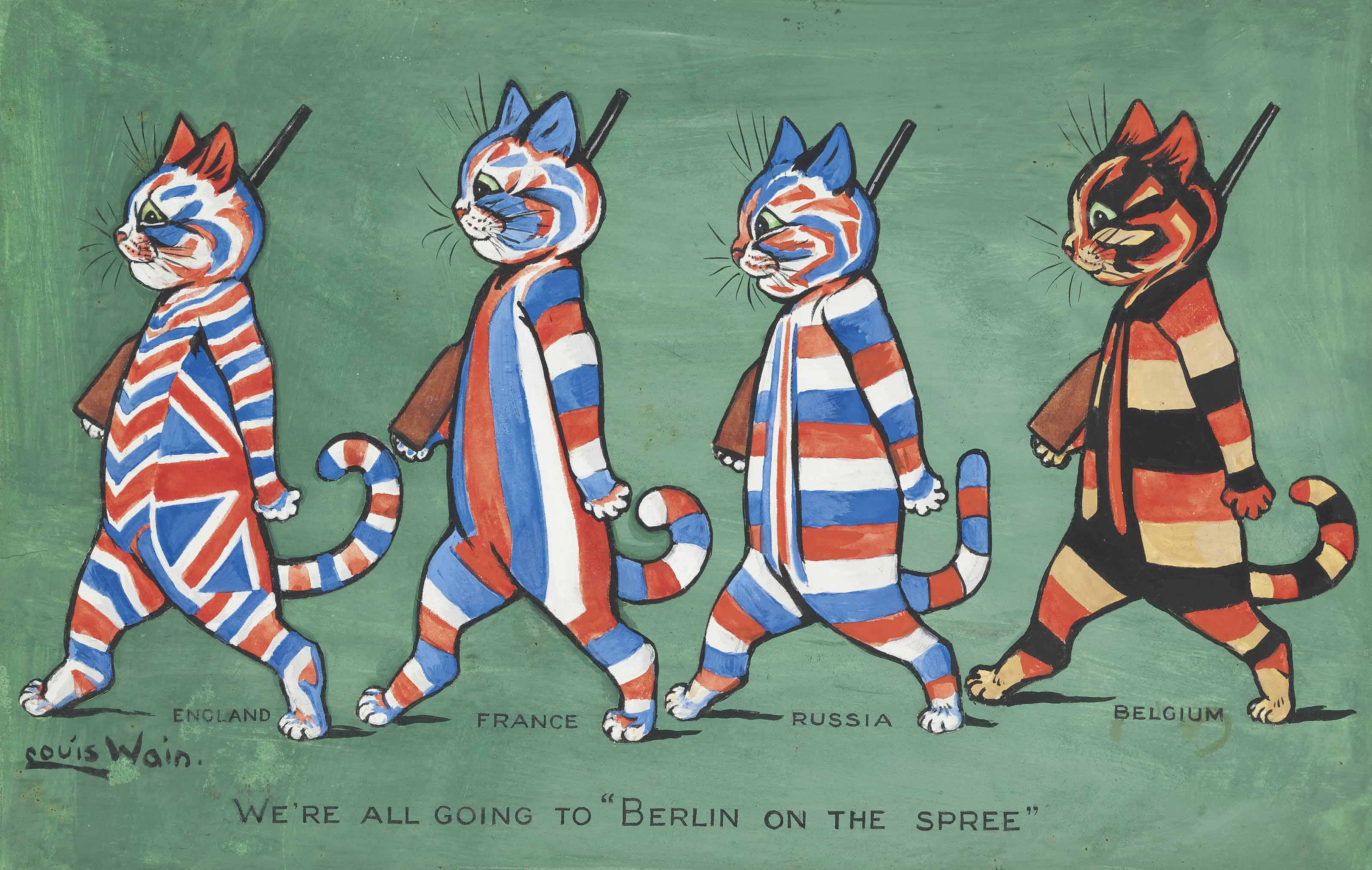 Louis Louis William Wain (Clerkenwell 1860-1939 St. Albans) , 'We're ...