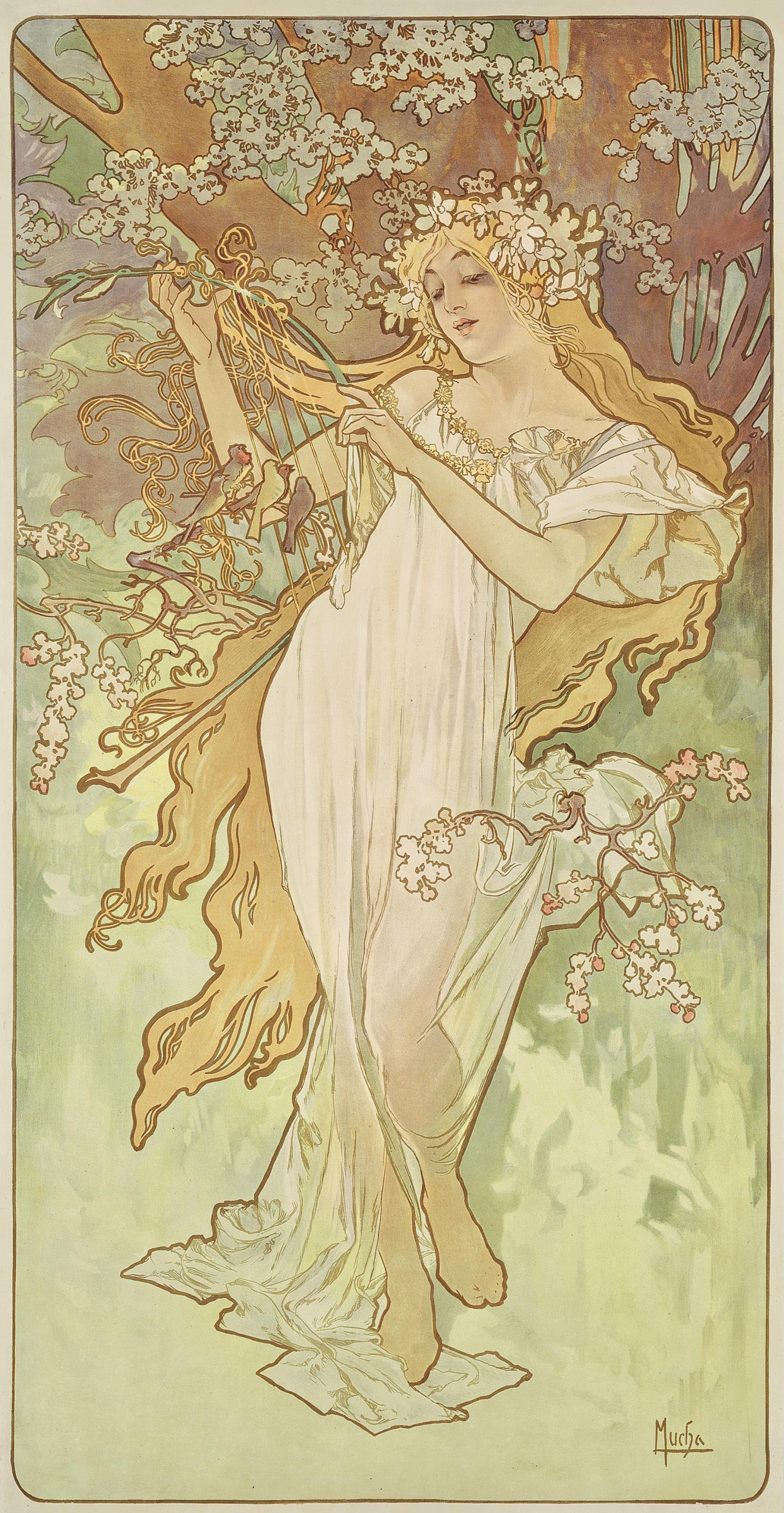 Alphonse Mucha Spring Night
