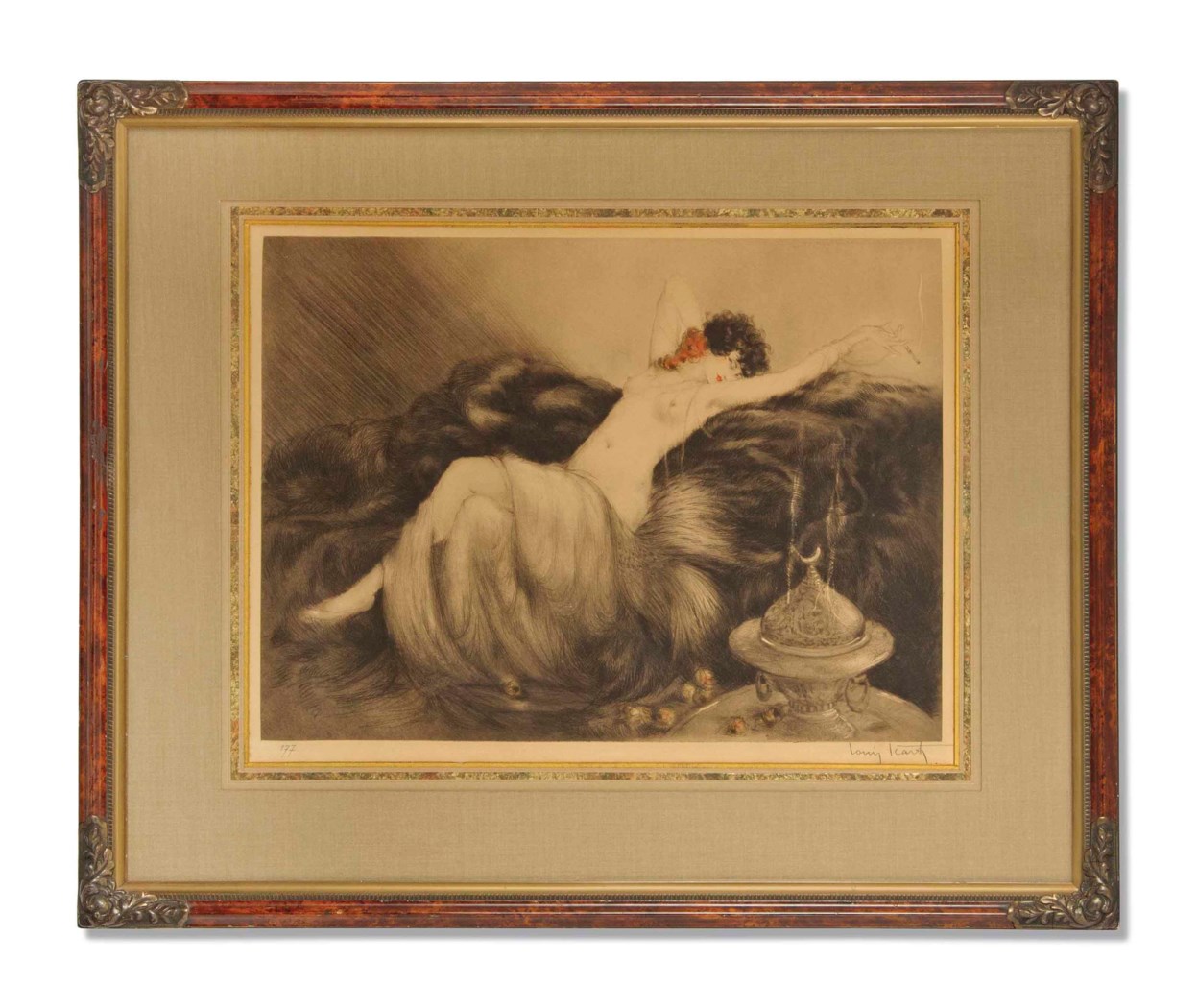 Louis Icart 1888 1950 Smoke 1926 Signed In Pencil Numbered 177 Artists Blindstamp