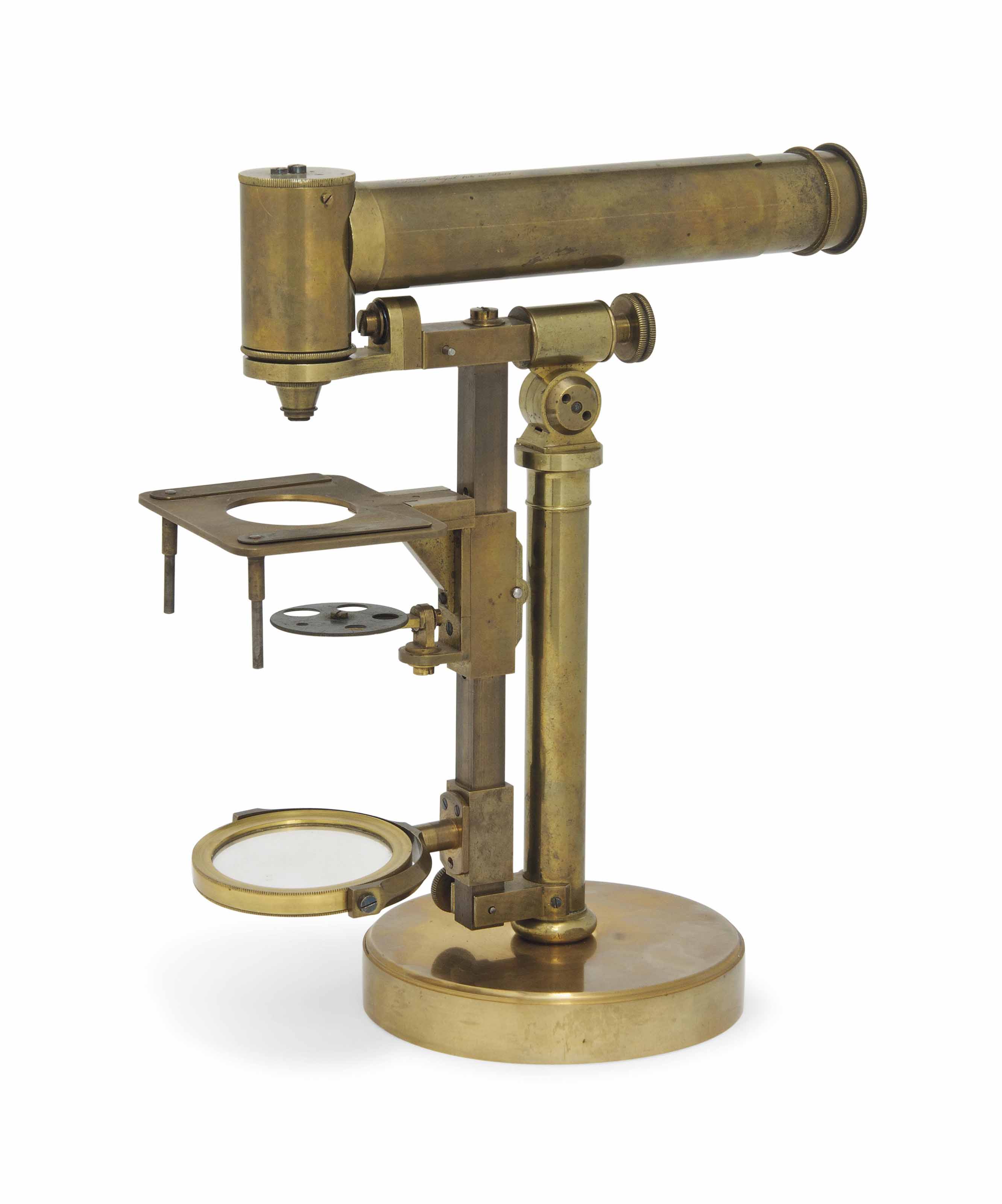 A BRASS HORIZONTAL MICROSCOPE