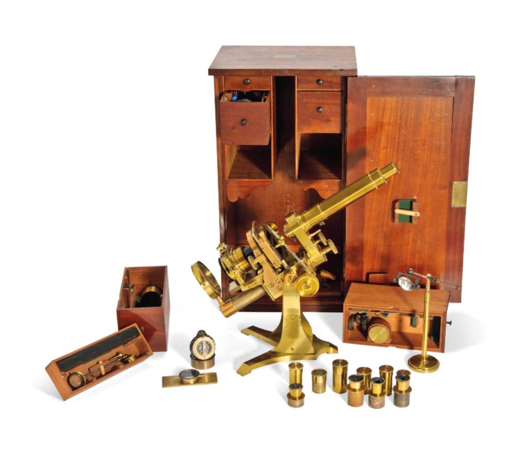 A Lacquered Brass Microscope, Andrew Ross, circa 1860 | Christie's