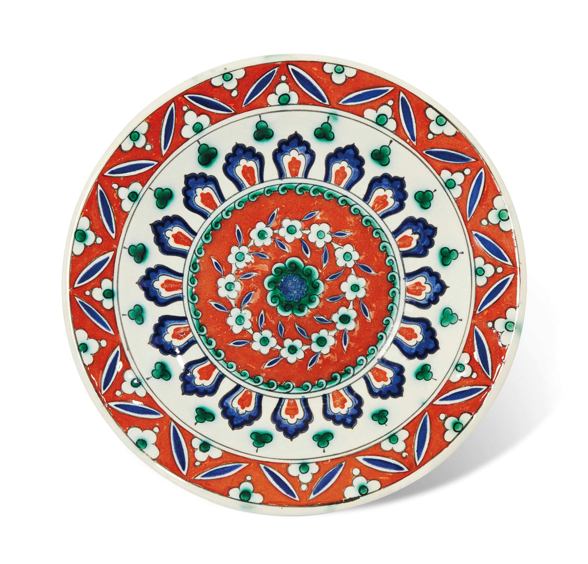 AN IZNIK STYLE POTTERY DISH, FRANCE OR BELGIUM, CIRCA 1880 | Christie's