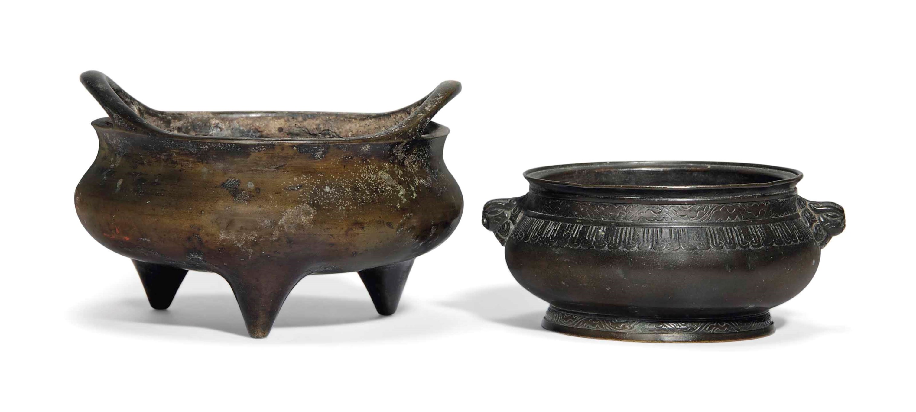 TWO BRONZE CENSERS, 17TH-18TH CENTURY | Christie's