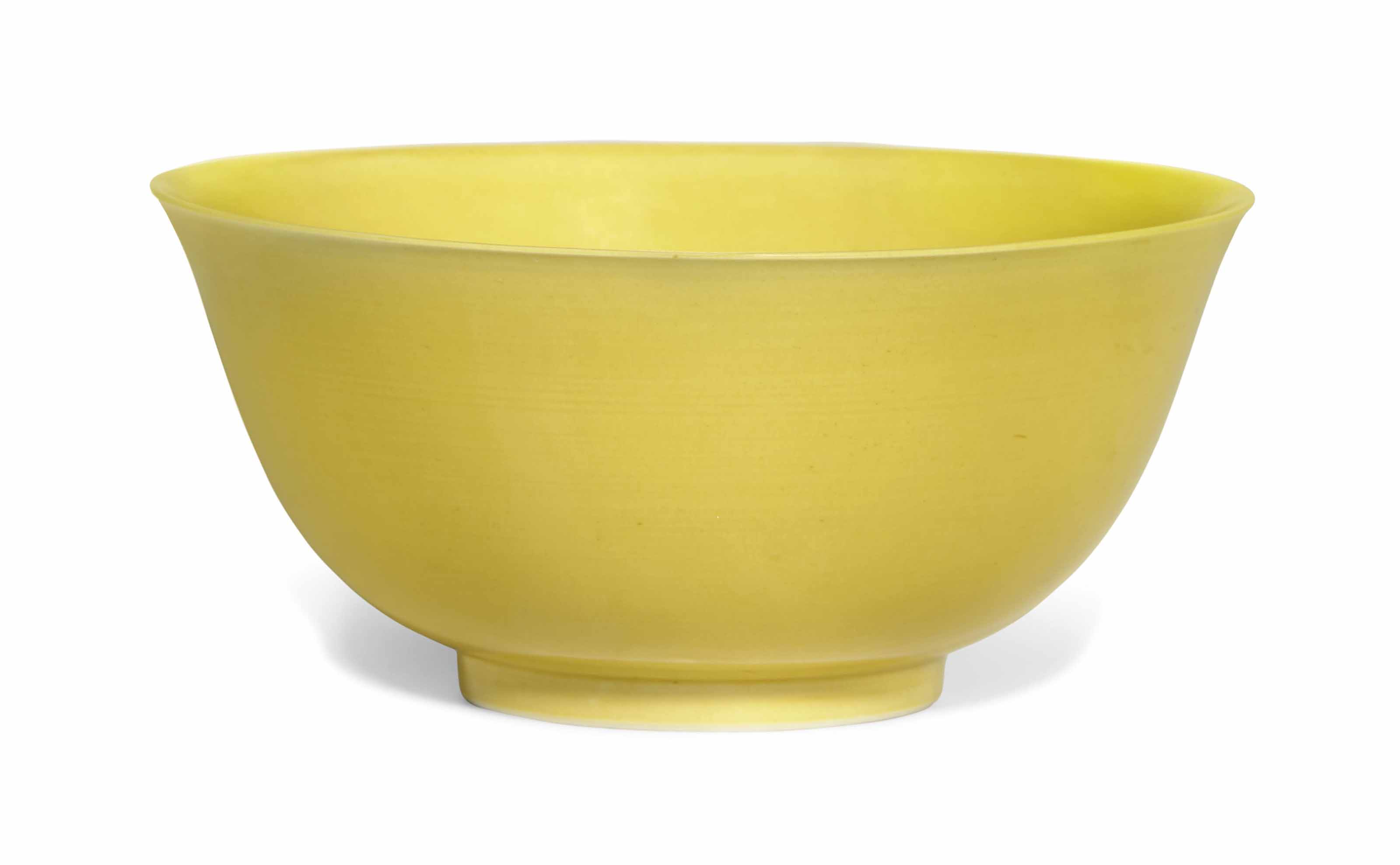 A YELLOW-GLAZED BOWL