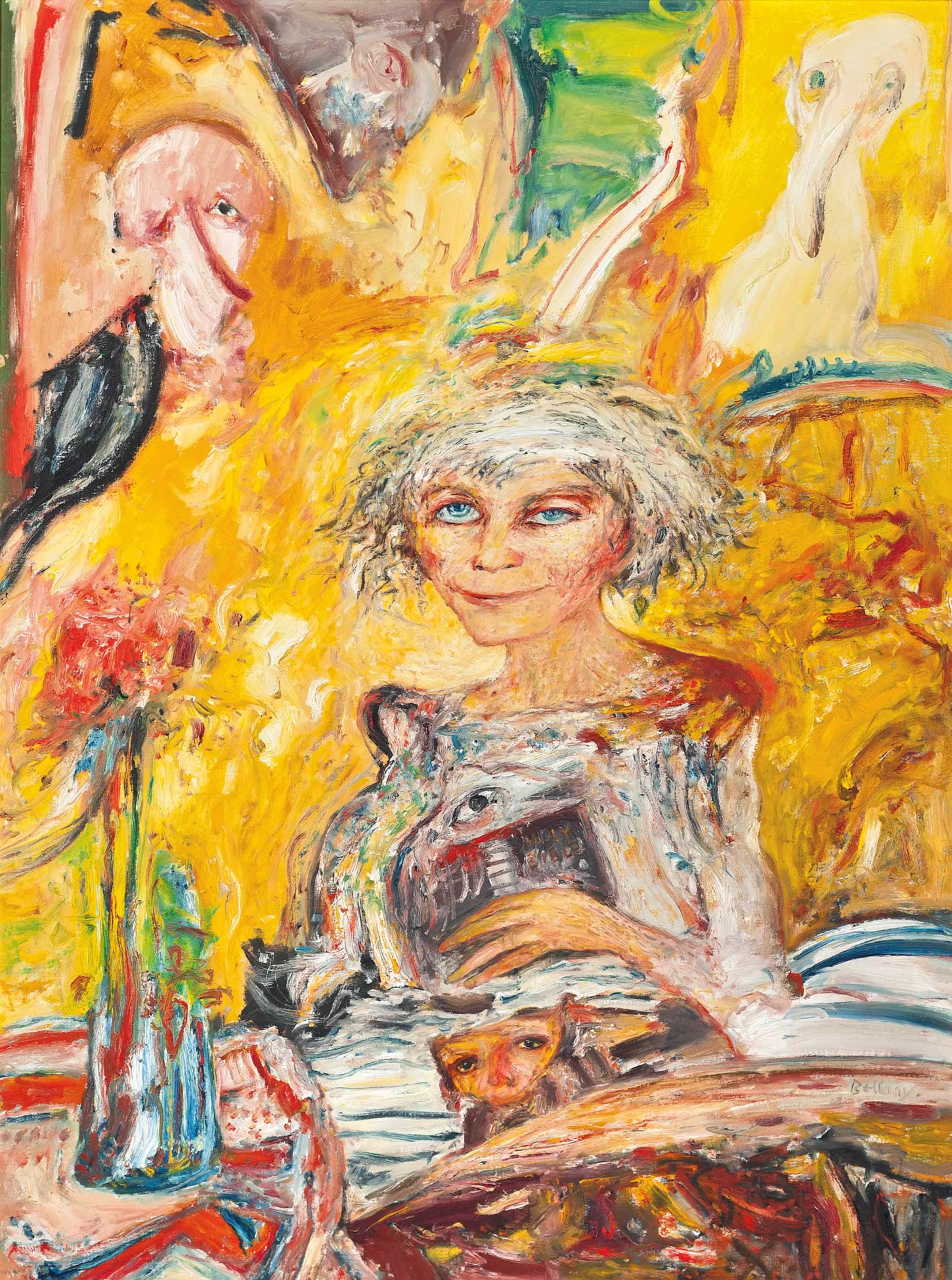 John Bellany, R.A., H.R.S.A. (1942-2013), Woman with fish faces ...