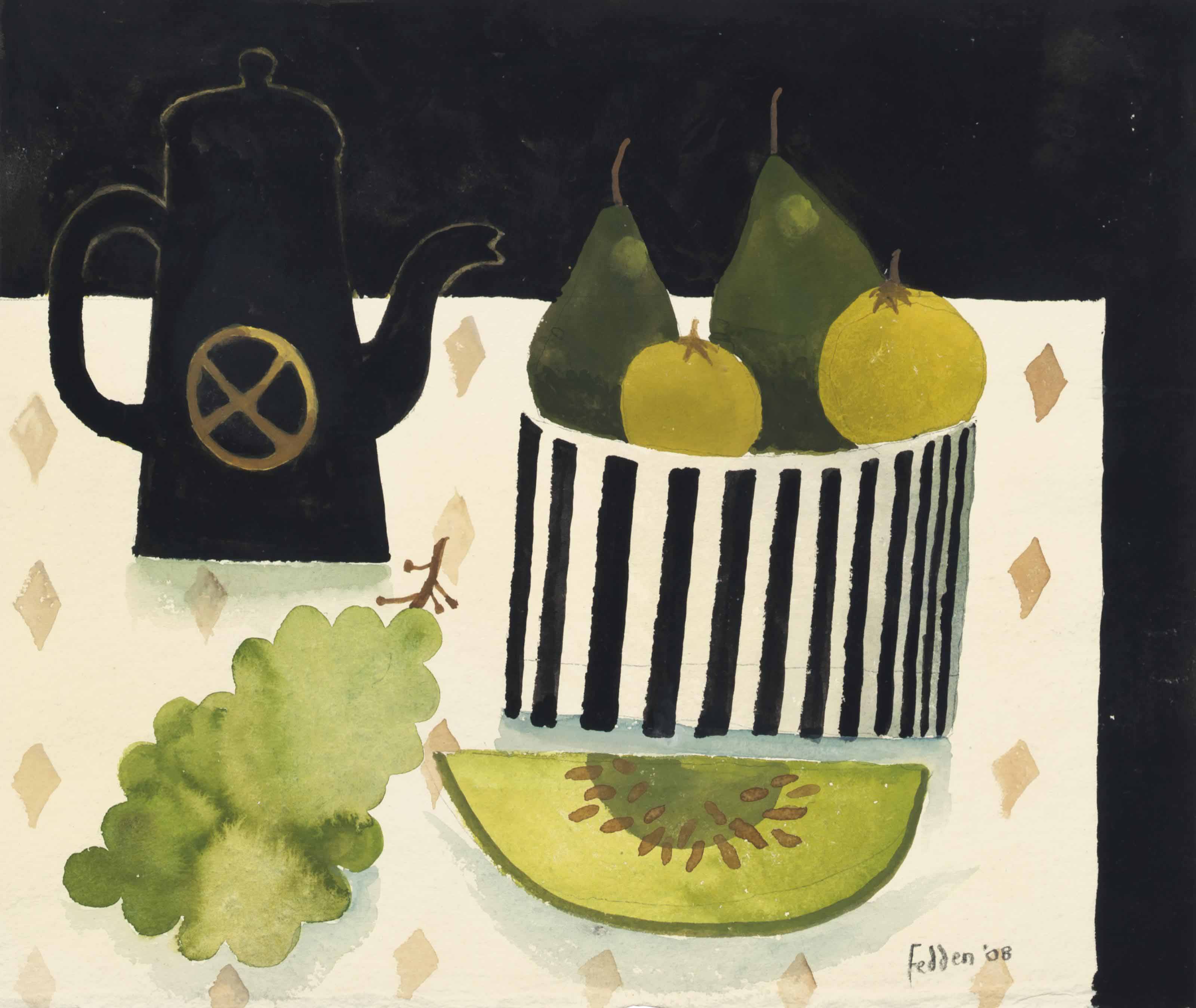 Mary Fedden, R.A. (1915-2012) , Still-life with black teapot | Christie's