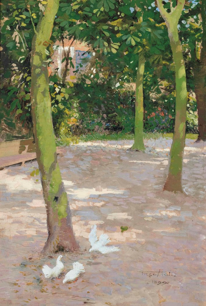 Frederick Hall (1860-1948), A garden at Edam | Christie's
