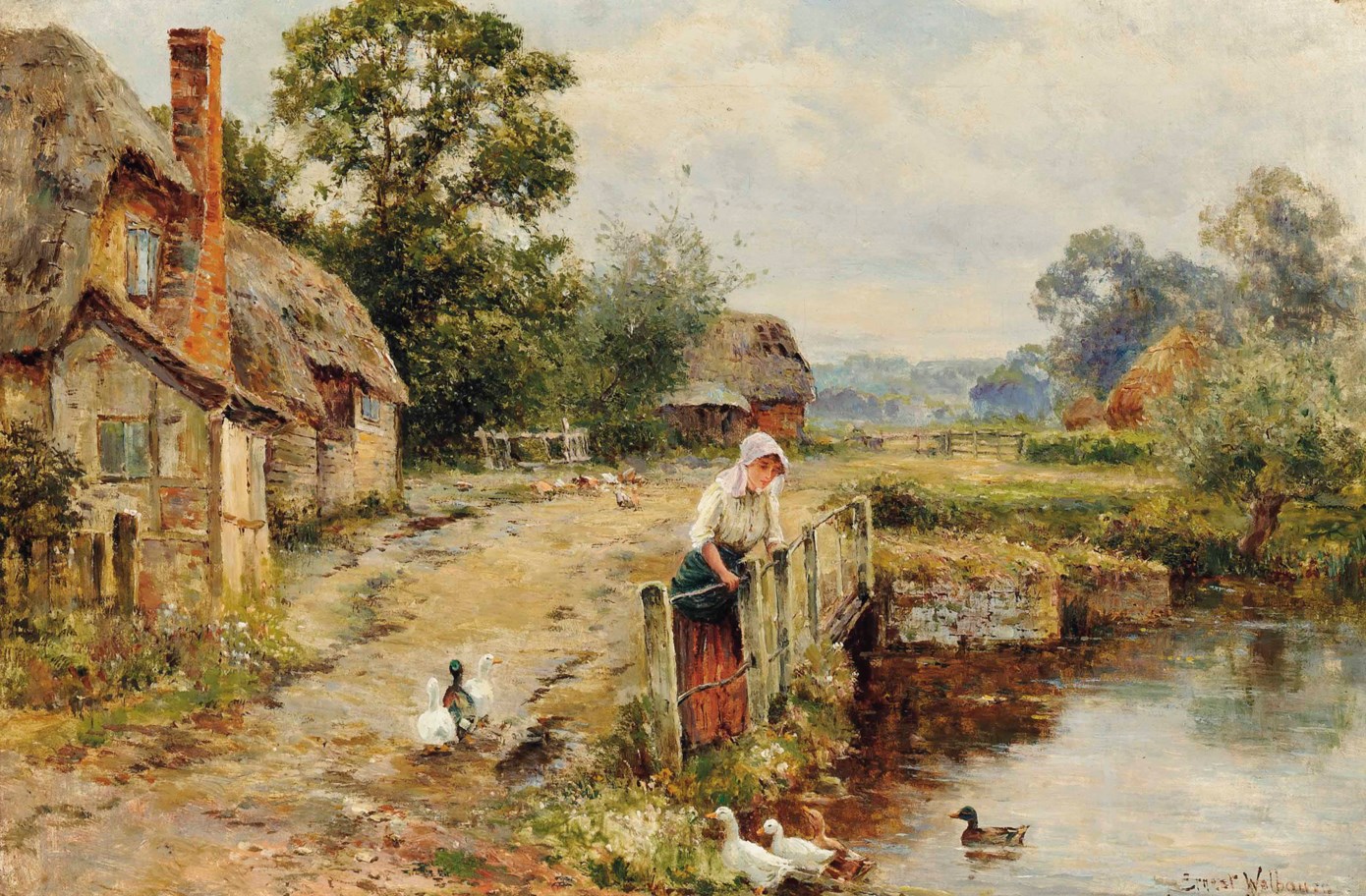 Ernest Walbourn (1871-1927), Feeding the ducks | Christie's