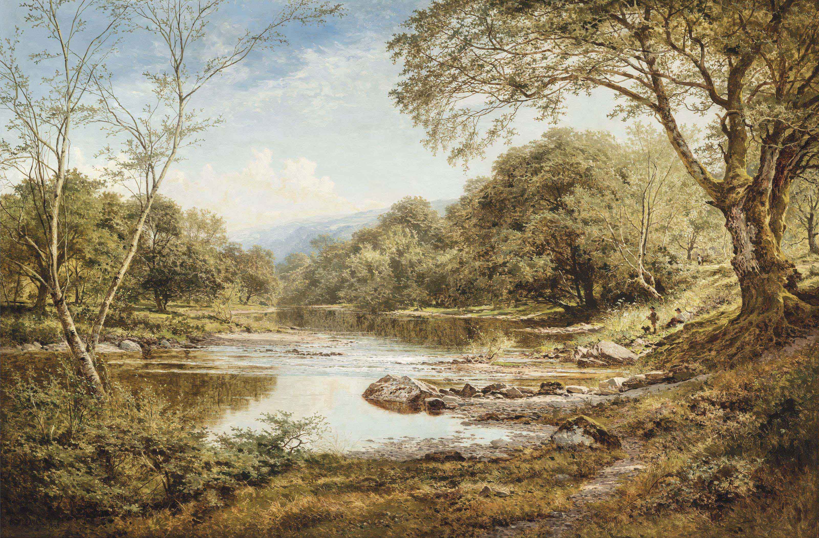 Benjamin Williams Leader, R.A. (1831-1923) , A Welsh stream in ...