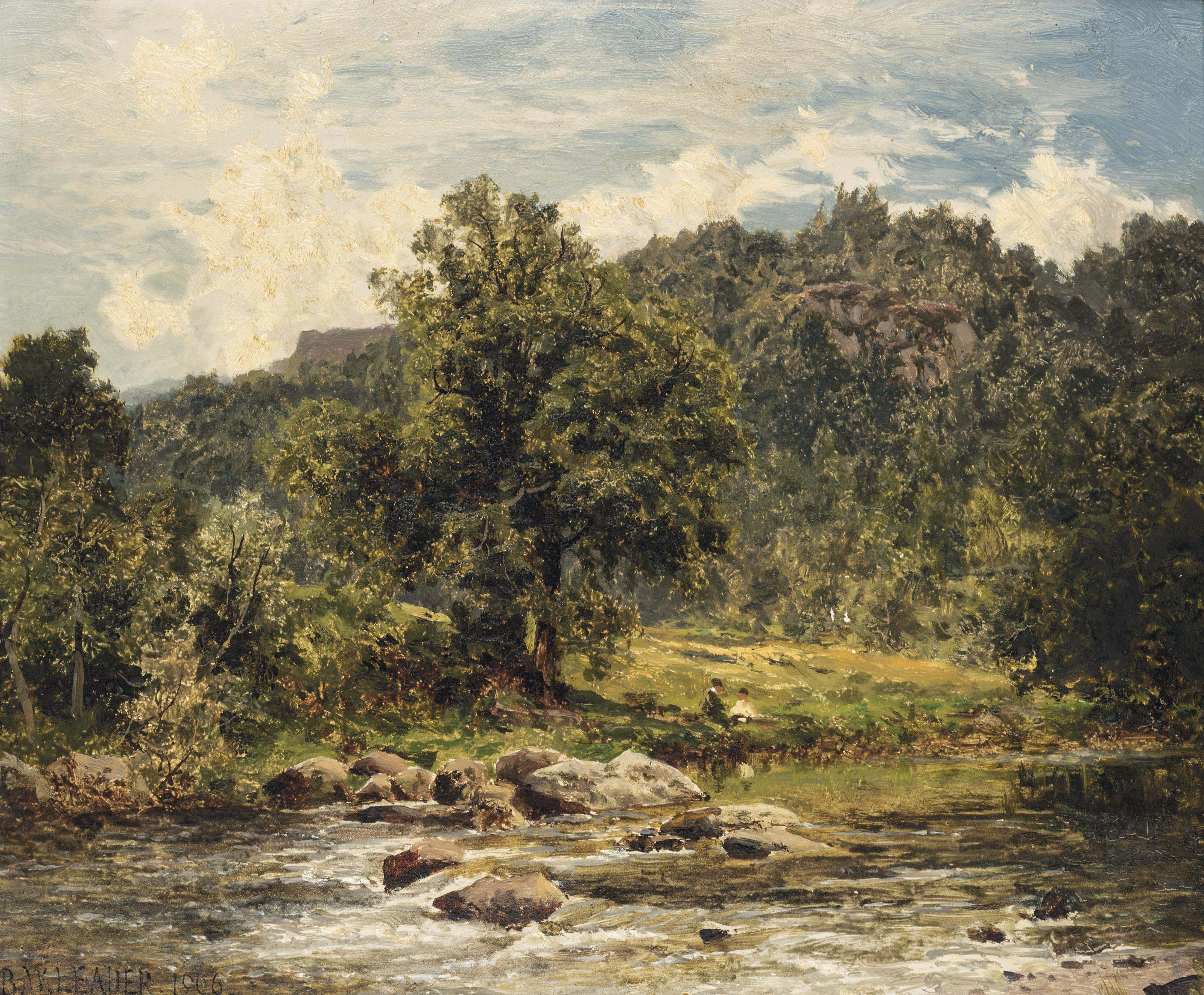 Benjamin Williams Leader, R.A. (1831-1923) , Along the shallows ...