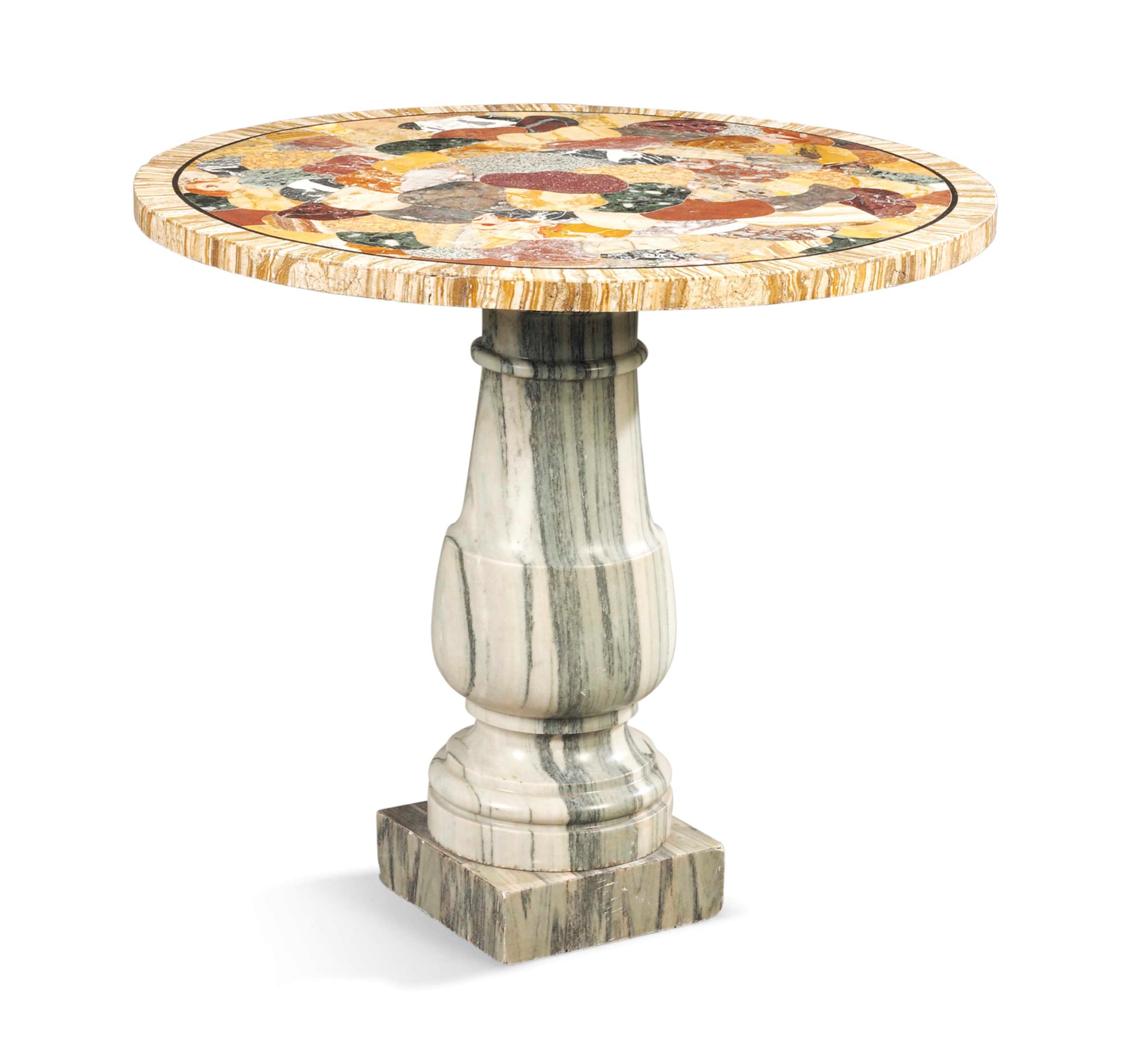 AN ITALIAN SPECIMEN MARBLE CIRCULAR CENTRE TABLE, LATE 19TH/EARLY 20TH ...