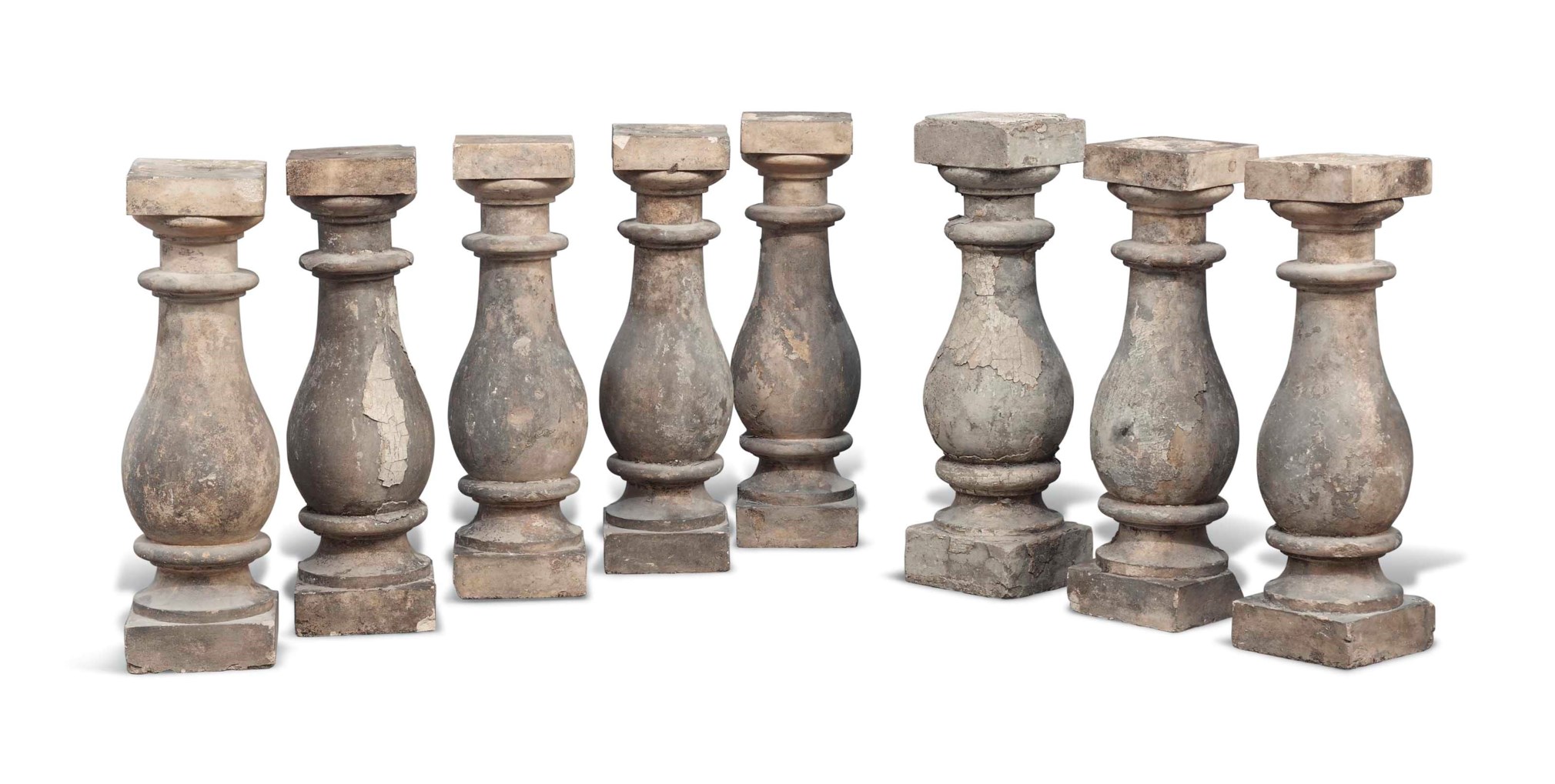 EIGHT COADE STONE ARCHITECTURAL BALUSTERS
