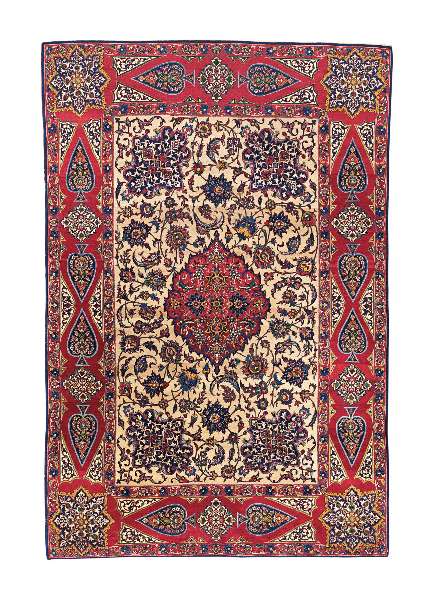A VERY FINE PART SILK ISFAHAN RUG, CENTRAL PERSIA, CIRCA 1920 | Christie's