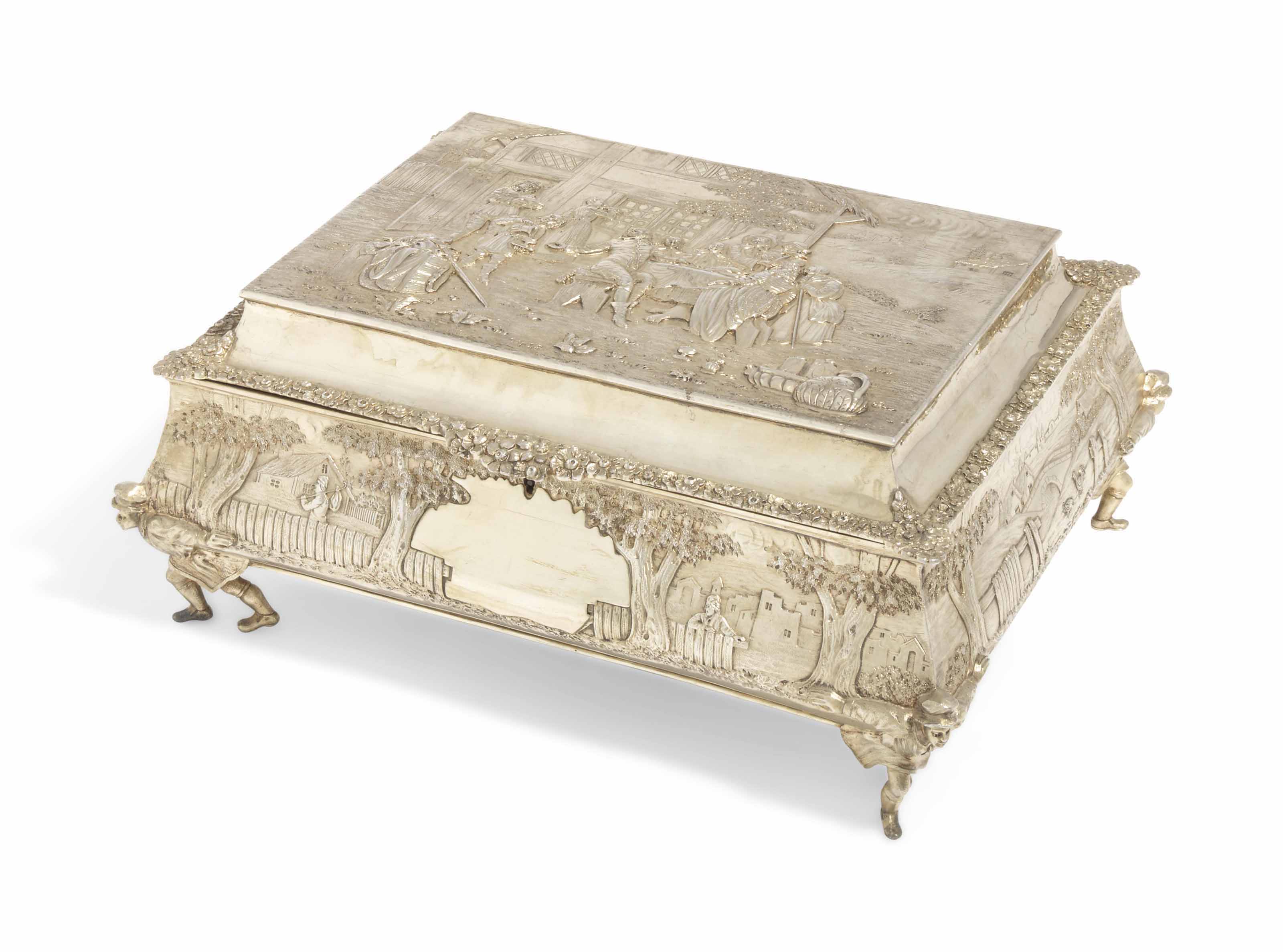 A VICTORIAN SILVER CASKET