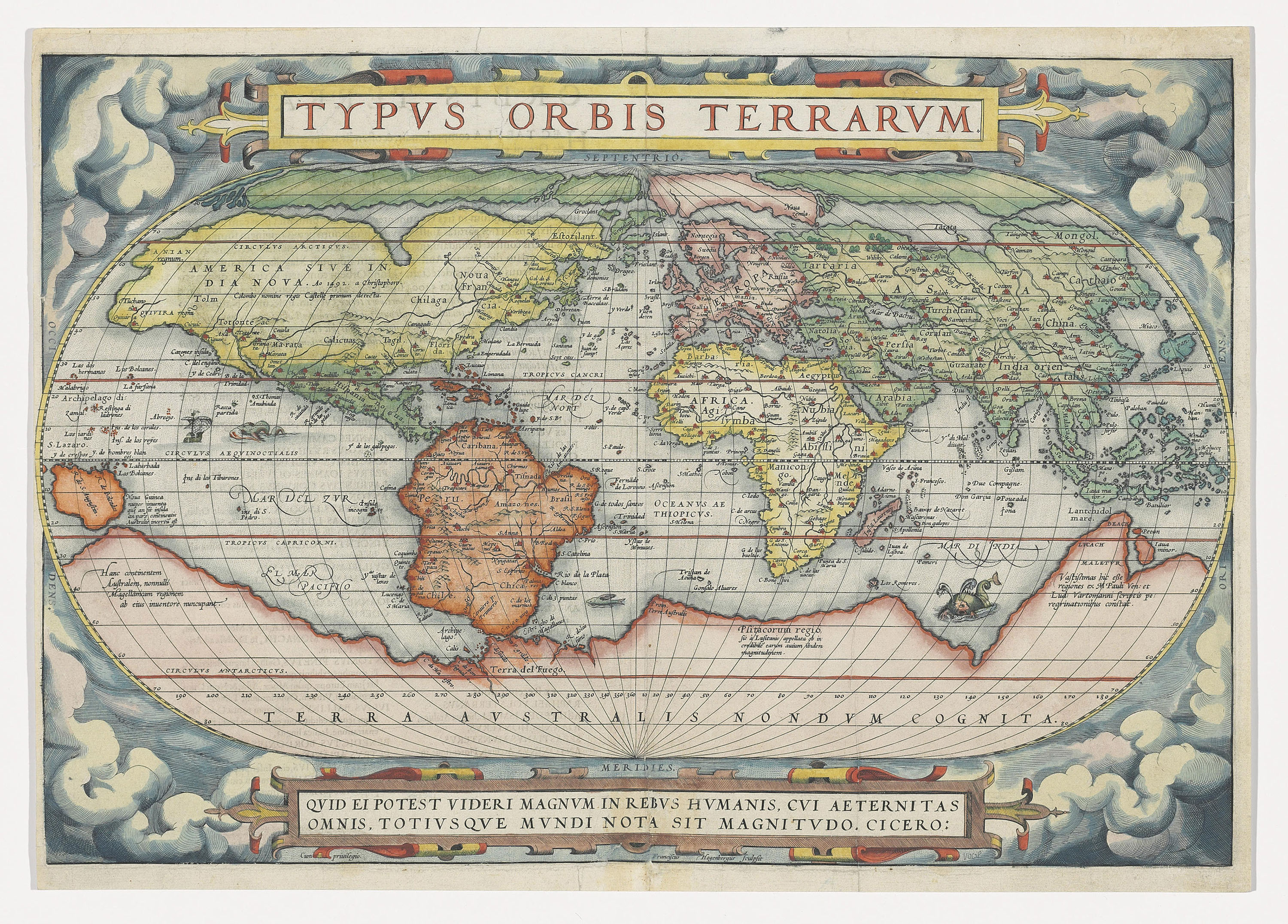 ABRAHAM ORTELIUS (1527-1598), Typus Orbis Terrarum. [Antwerp: 1570s ...