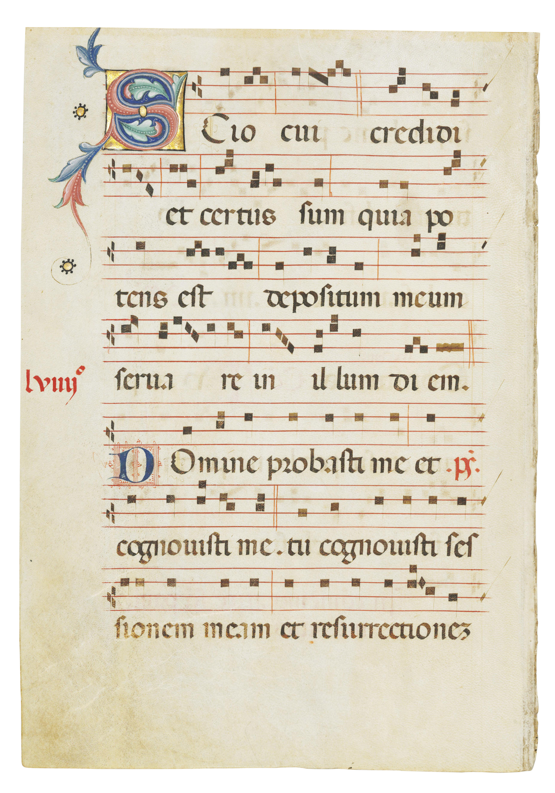 Anonymous Lombard Artist, INITIAL 'S' on a leaf from a gradual ...
