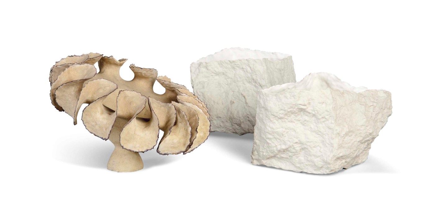 A PAIR OF 'BLANC' CERAMIC VASES, BY PHILIPPE BARDE, CIRCA 2000 | Christie's