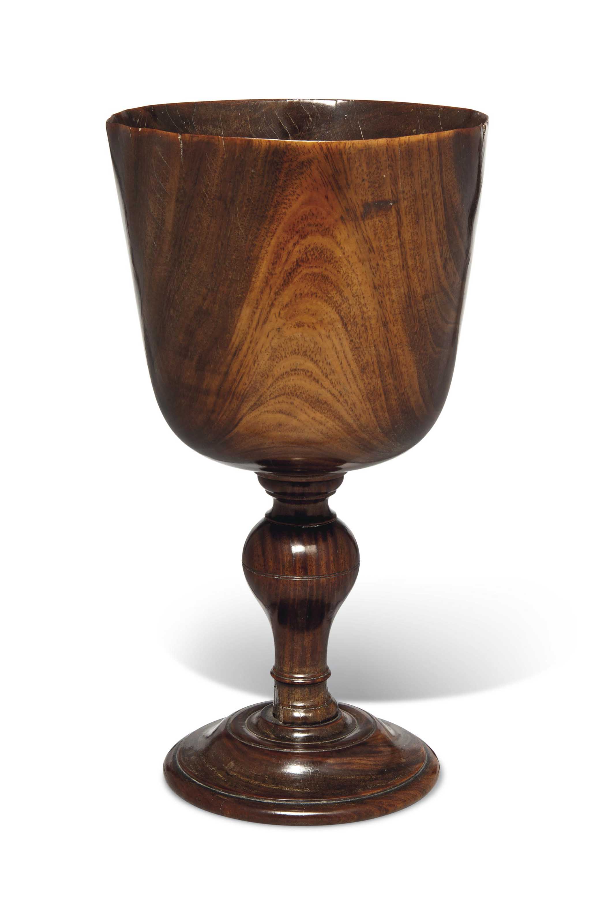 A DECORATED PEARWOOD LOVING CUP, ENGLAND, CIRCA 1665 | Christie's