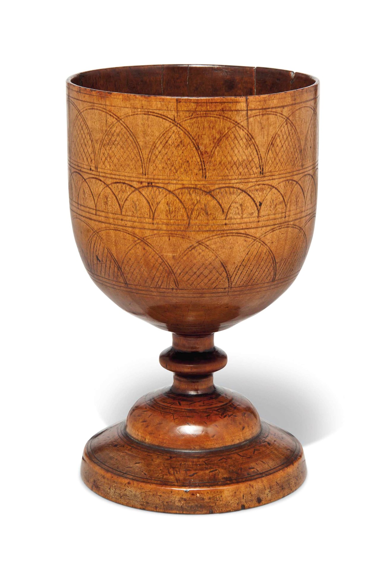 A PEARWOOD DECORATED STANDING CUP