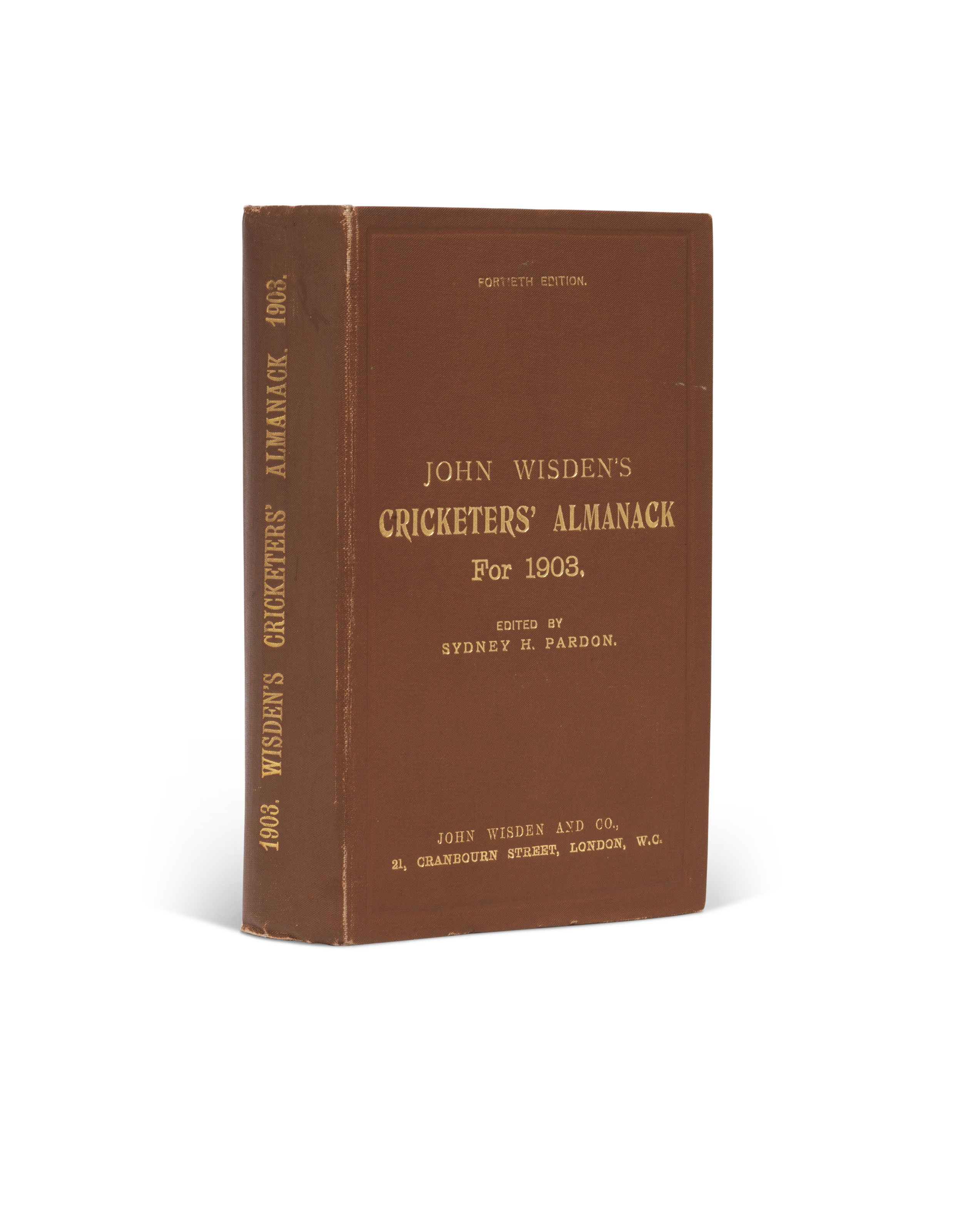 WISDEN 1903, Cricketers' Almanack. London: J. Wisden, [1903]. 8vo ...