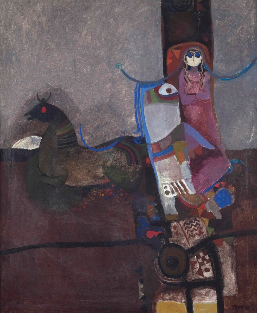 Dia Al-Azzawi (Iraqi, b. 1939), Ashikan (Lovers) | Christie's