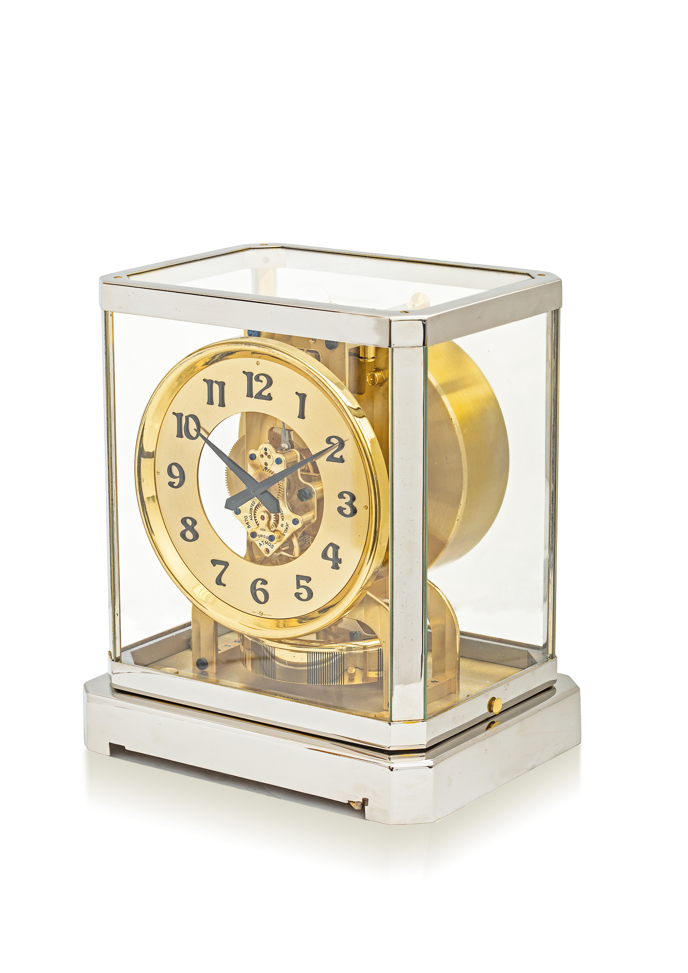 ATMOS. A FINE AND ATTRACTIVE GILT BRASS ATMOS CLOCK , SIGNED JAEGER ...